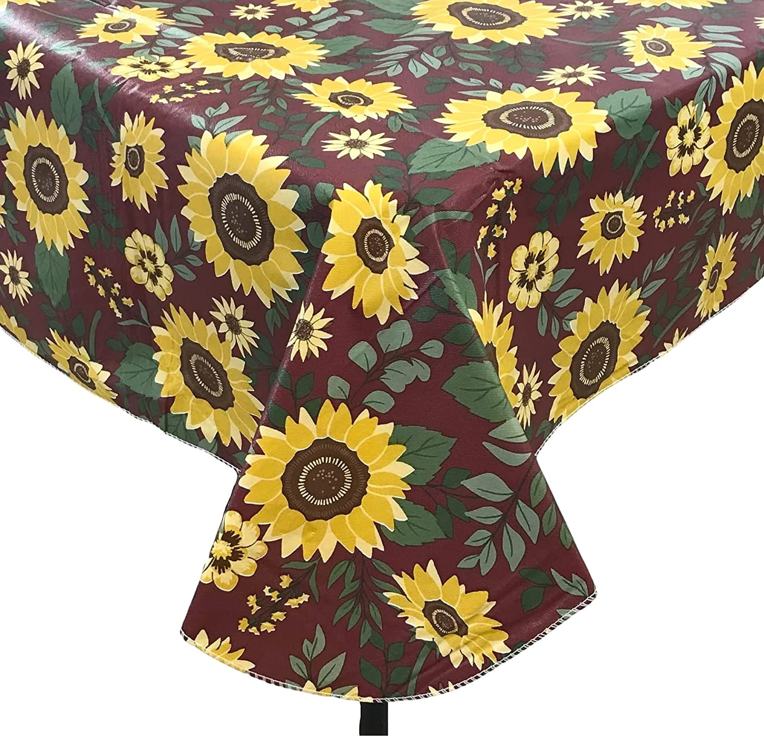 Serafina Home Fall Flannel Back Vinyl Tablecloth: Autumn Harvest Yellow ...