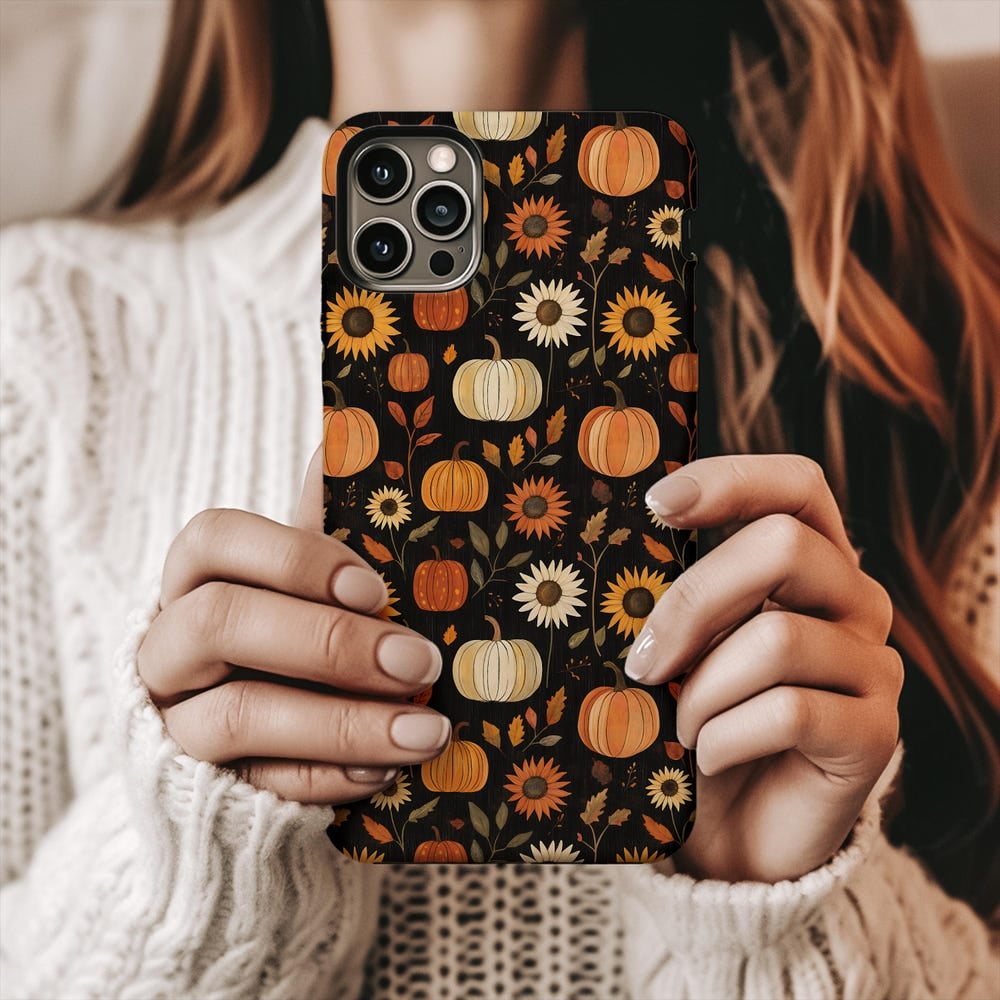 Fall Floral Pumpkin Sunflower Themed Phone Case 17 16 15 14 13 12 11 ...