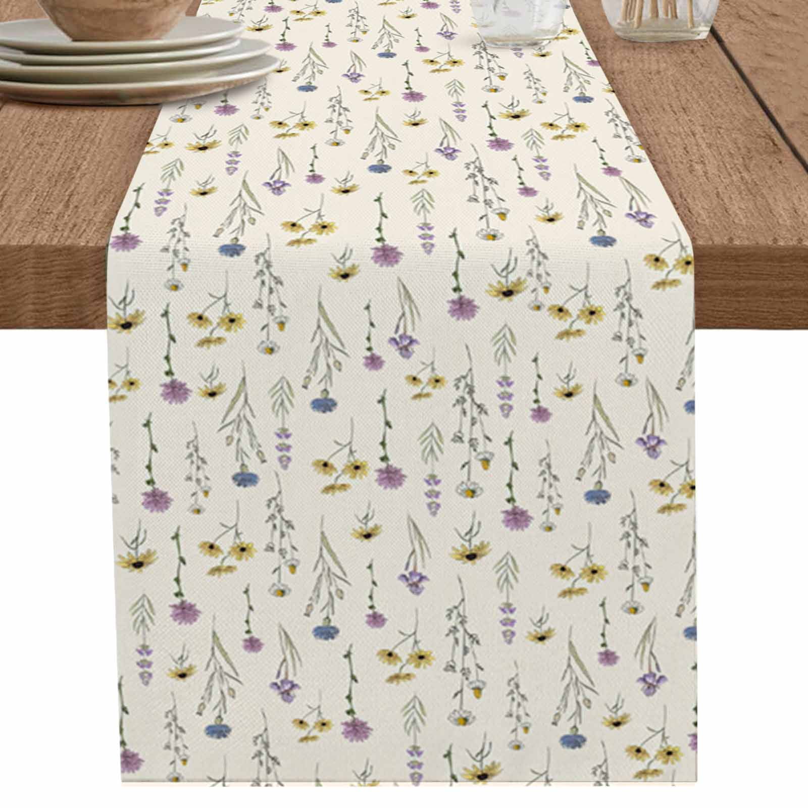 Fall Floral Table Runner 90 Inches Long for Dining Table Decor,Country ...