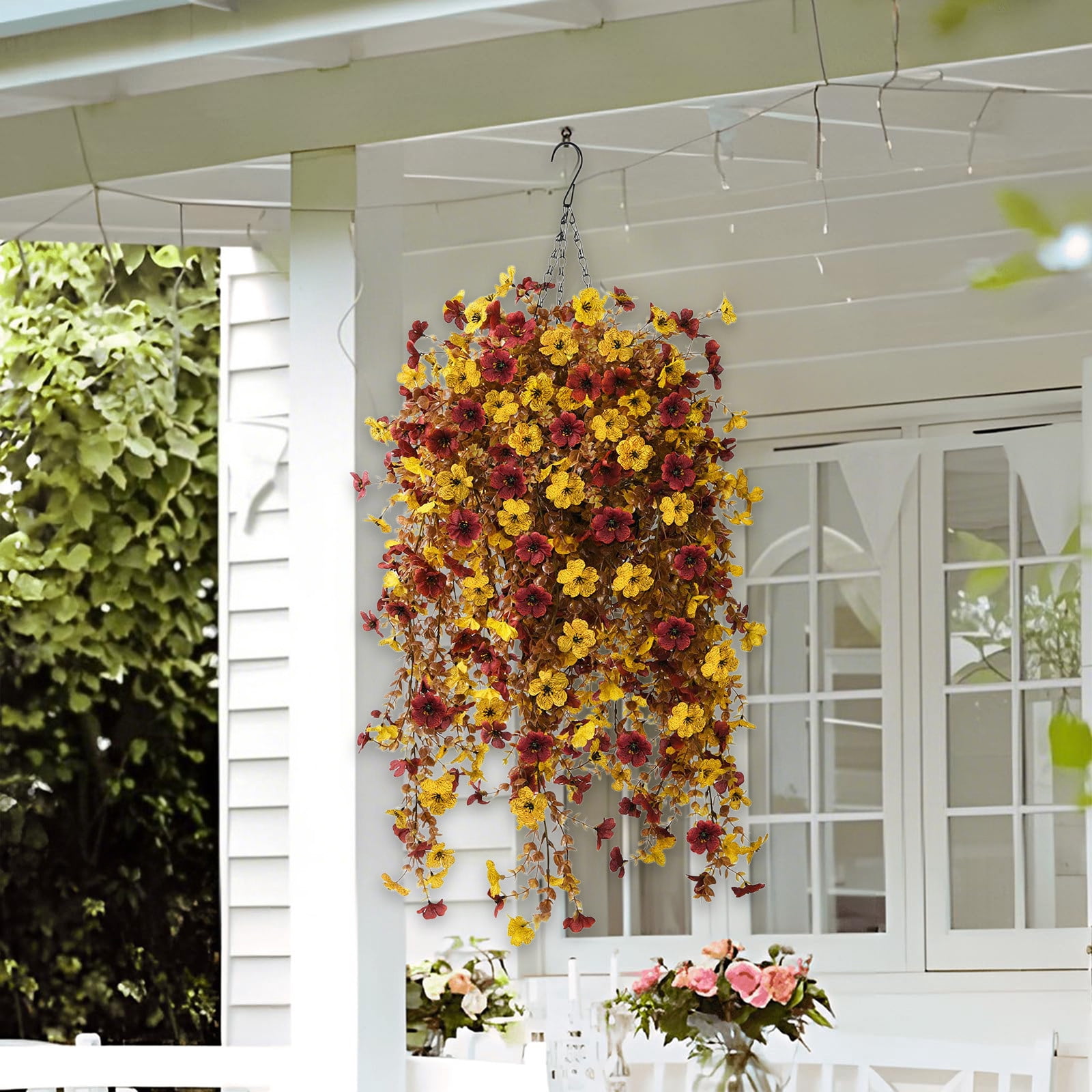 Fall Flower Artificial Artificial Hanging Plants Fake Hanging Flowers ...