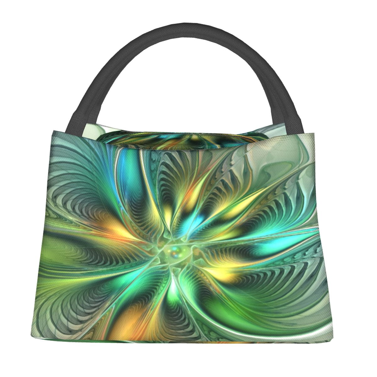 Fall Flower Lunch Bag Colorful Print Vintage Lunch Box Portable Tote ...