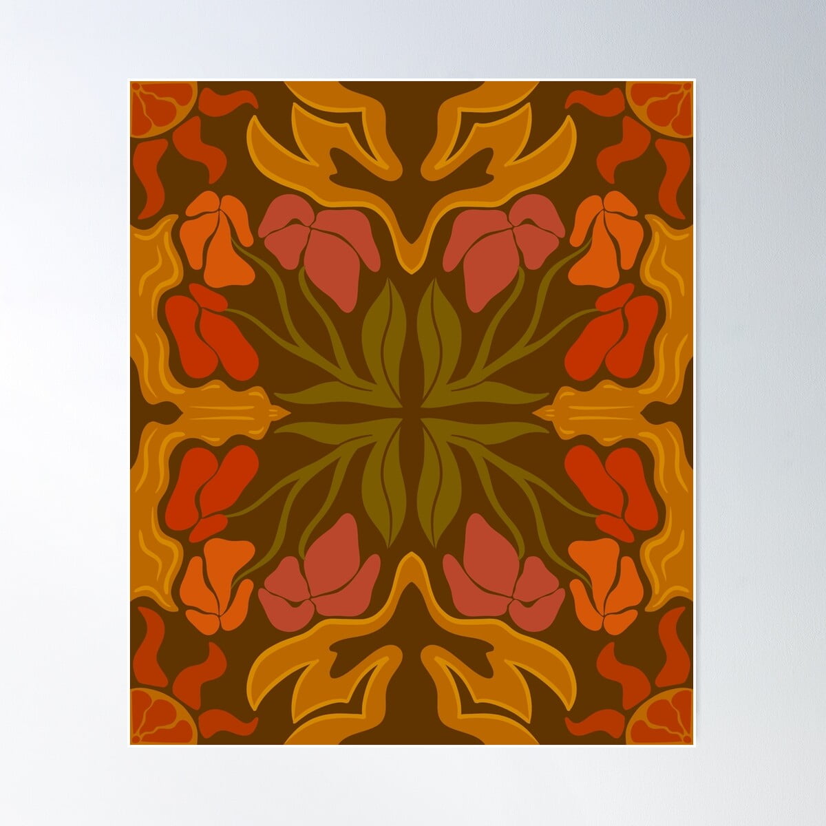 Fall Flower Power Poster Wall Art, Modern Wall Decor For Living Room ...