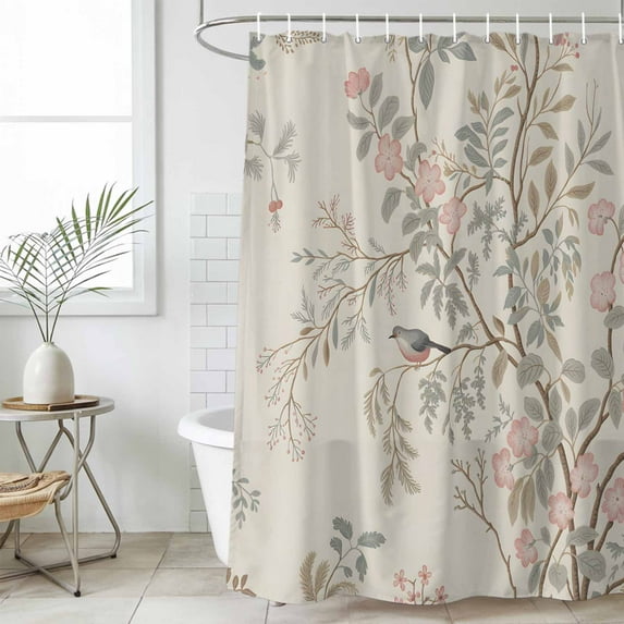 Fall Flower Shower Curtain Set, Waterproof Shower Curtains for Bathroom ...