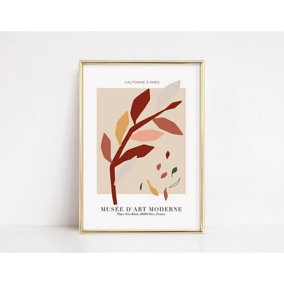 Fall Flower market Paris Poster abstract floral wall art beige boho ...