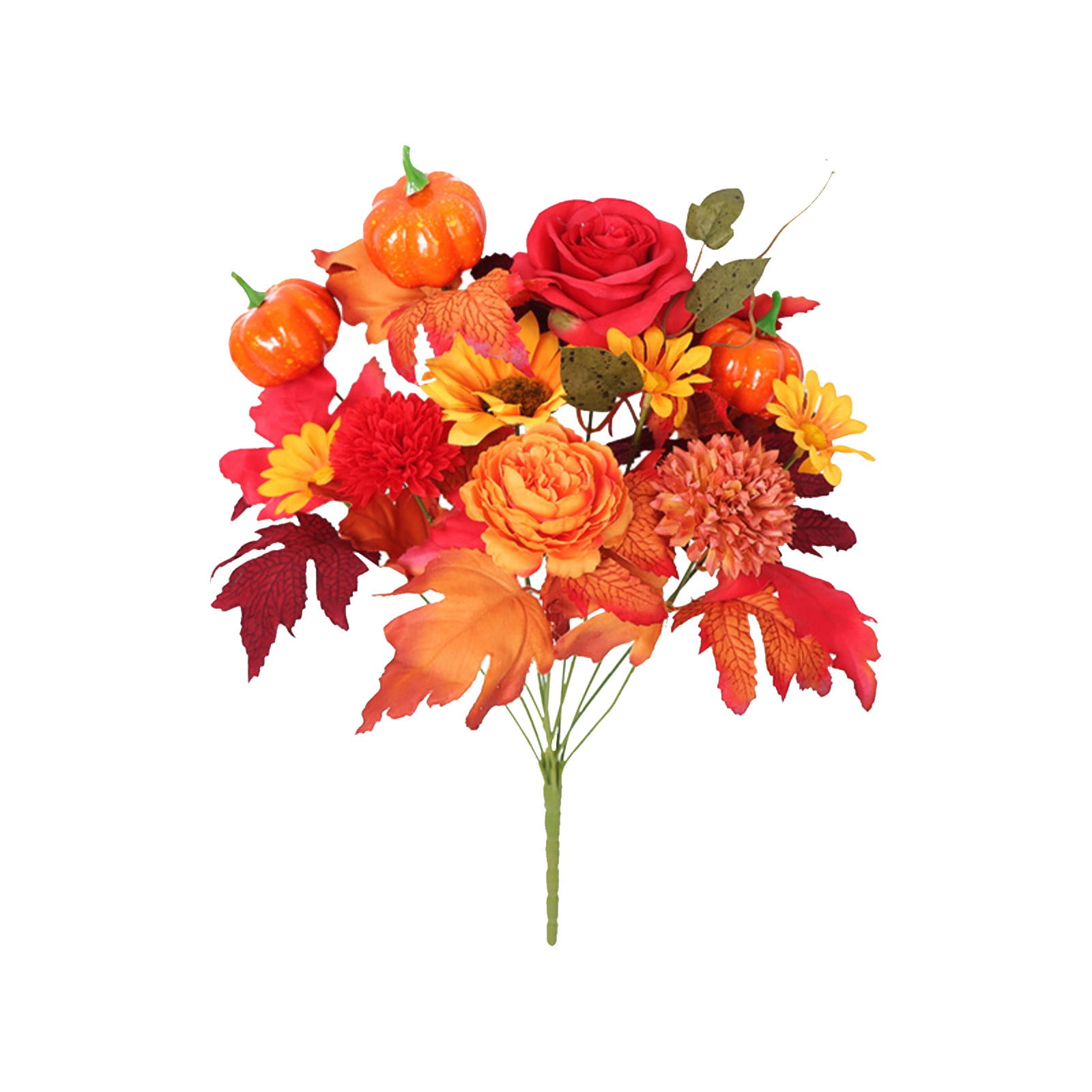 Fall Flowers Artificial Sunflowers Bouquet with Mums Maple Leaves,Large ...