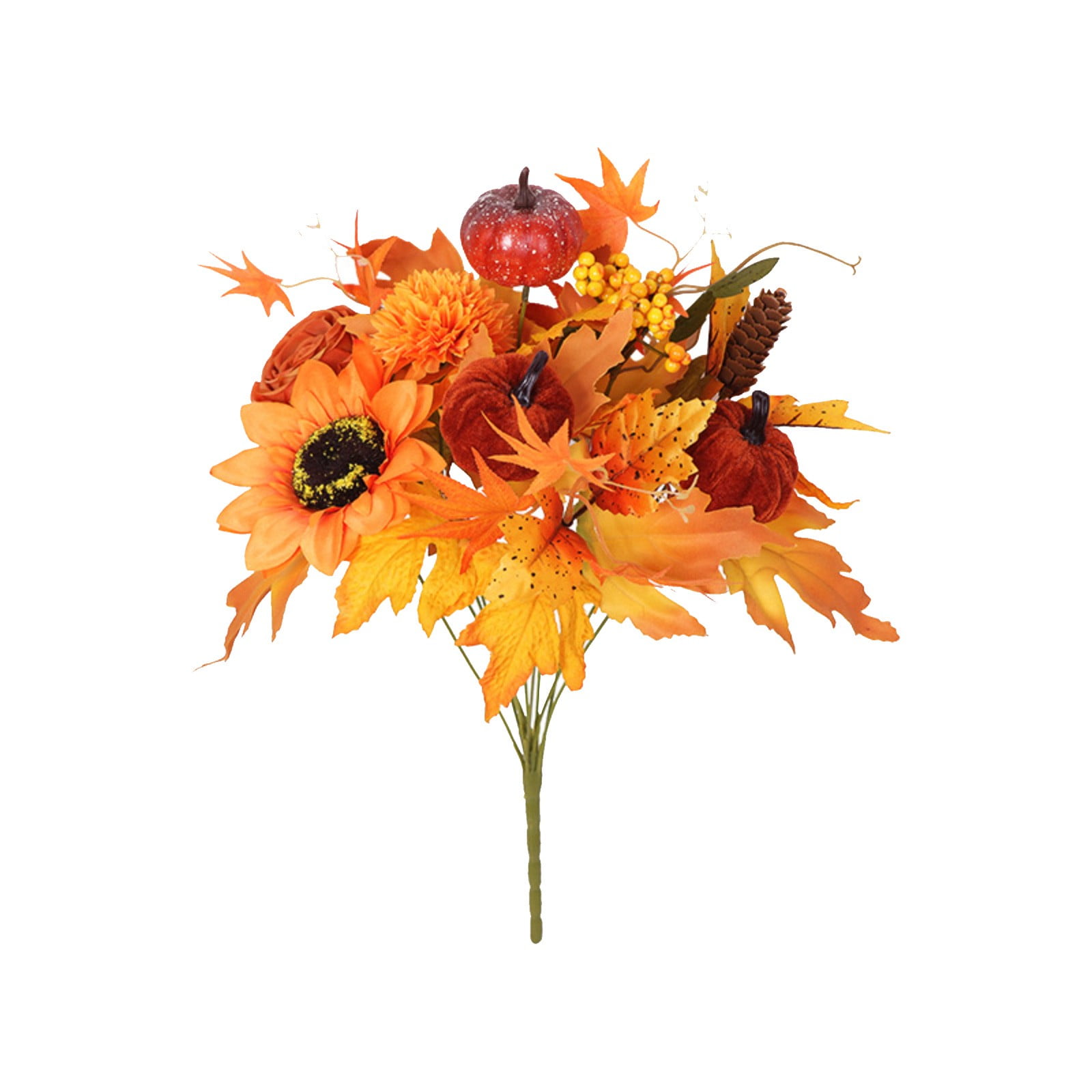 Fall Flowers Artificial Sunflowers Bouquet with Mums Maple Leaves,Large ...