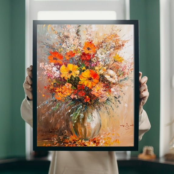 Fall Flowers, Autumn Decor, Art, Vintage Style Autumn, Classic Floral ...