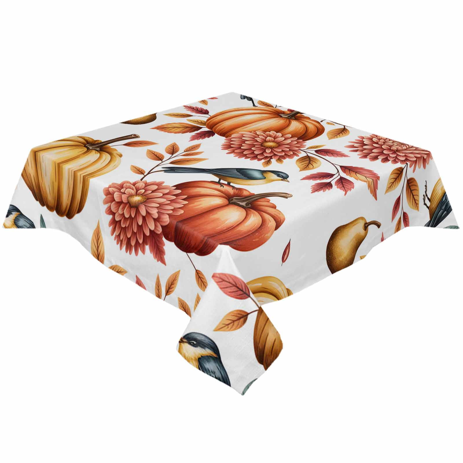 Fall Flowers Rustic Square Tablecloth Waterproof & Stainproof ...