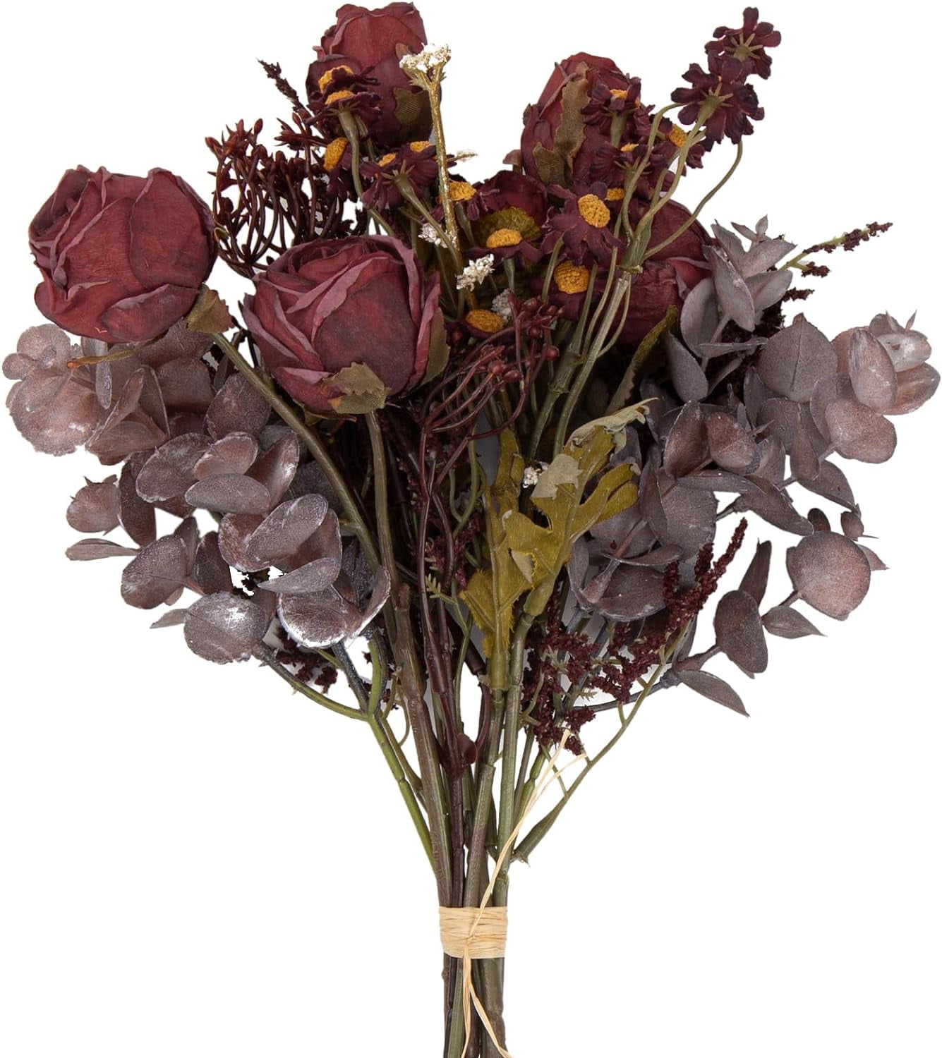 Fall Flowers Single Greenery Stems Box Set Fake Red Rose Daisy Fall ...