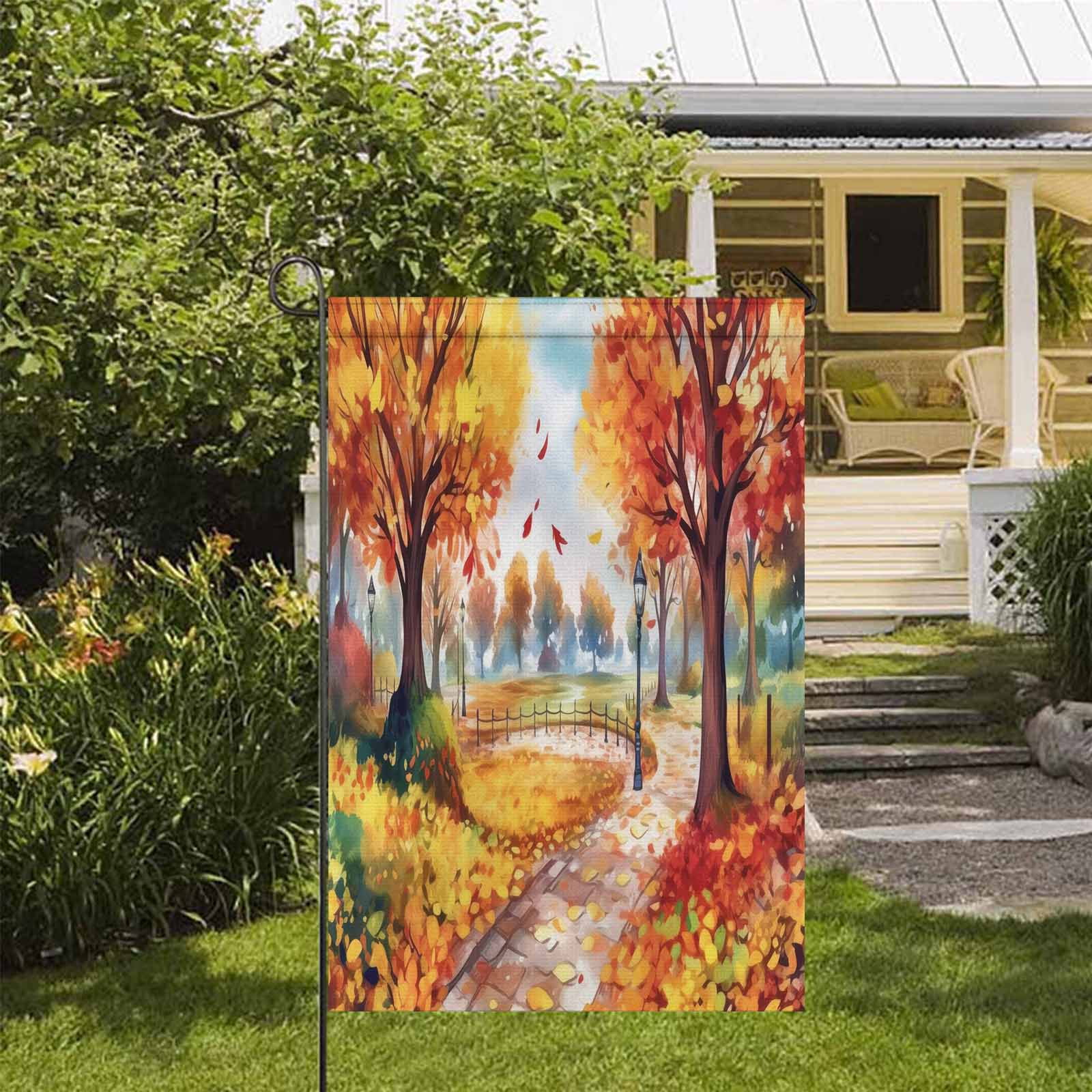 Fall Flowers Welcome Garden Flag 12x18 Inch Double Sided, Seasonal ...