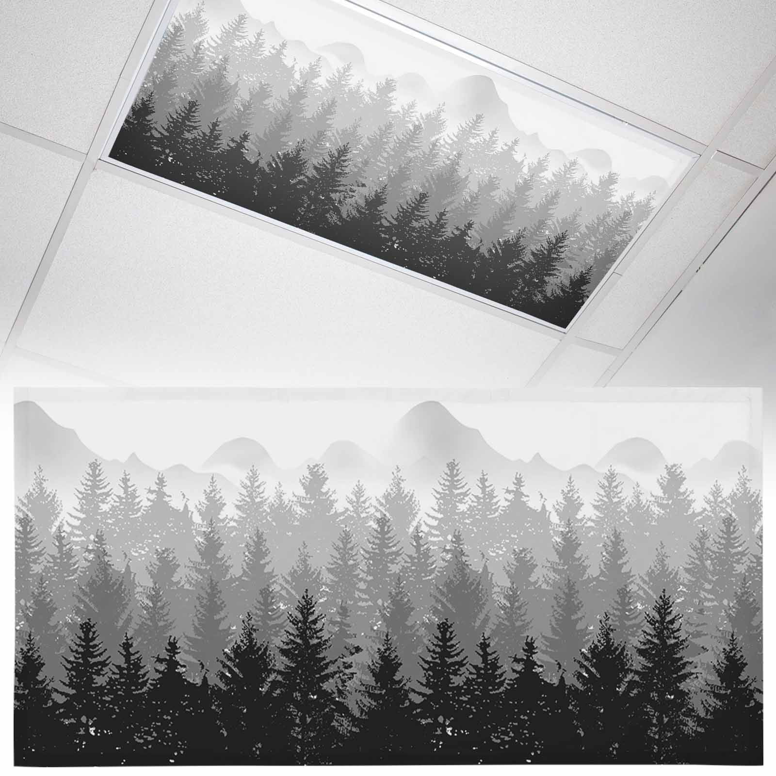 Fall Fluorescent Light Covers for Ceiling Lights Abstract Forest Light ...