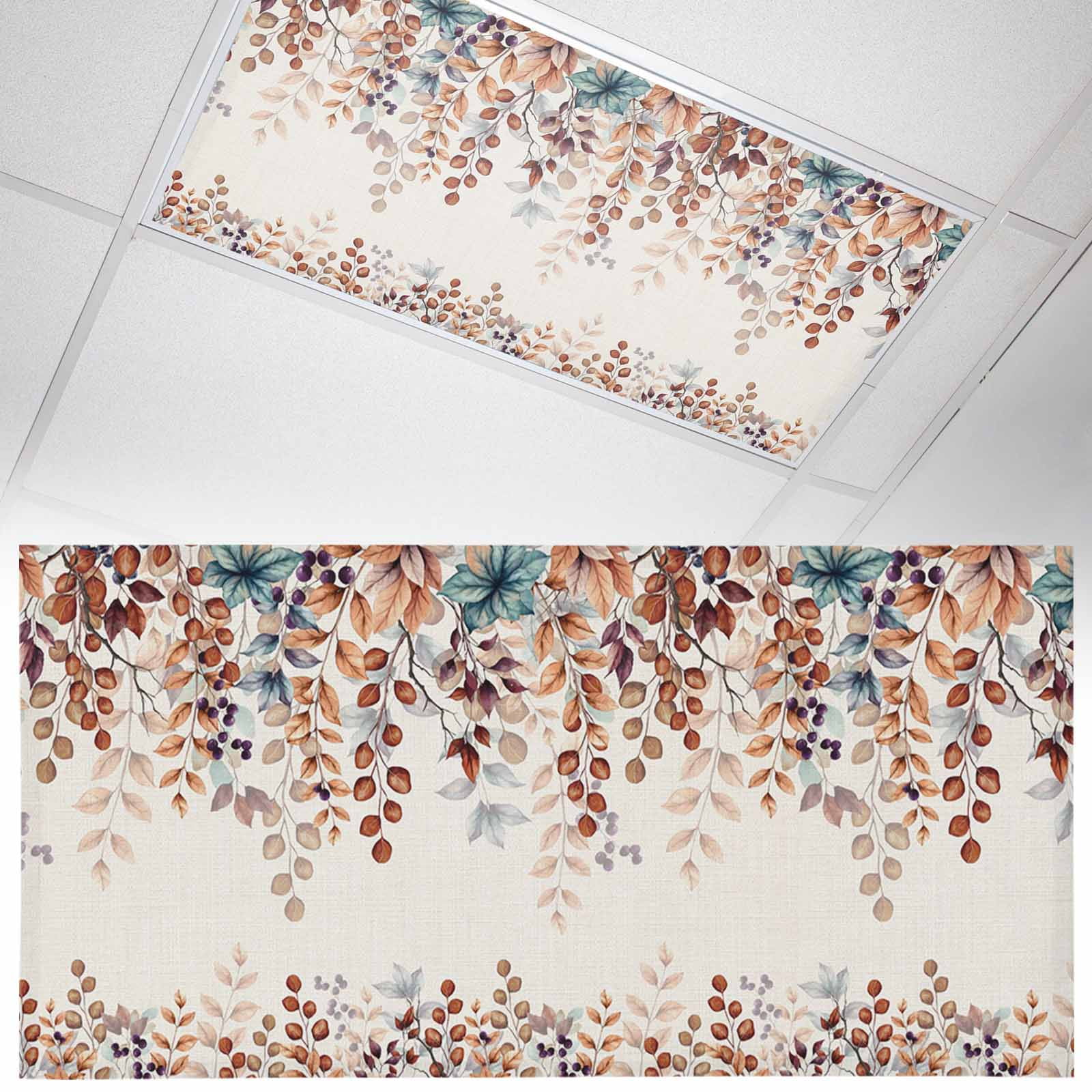 Fall Fluorescent Light Covers for Ceiling Lights Autumn Eucalyptus ...