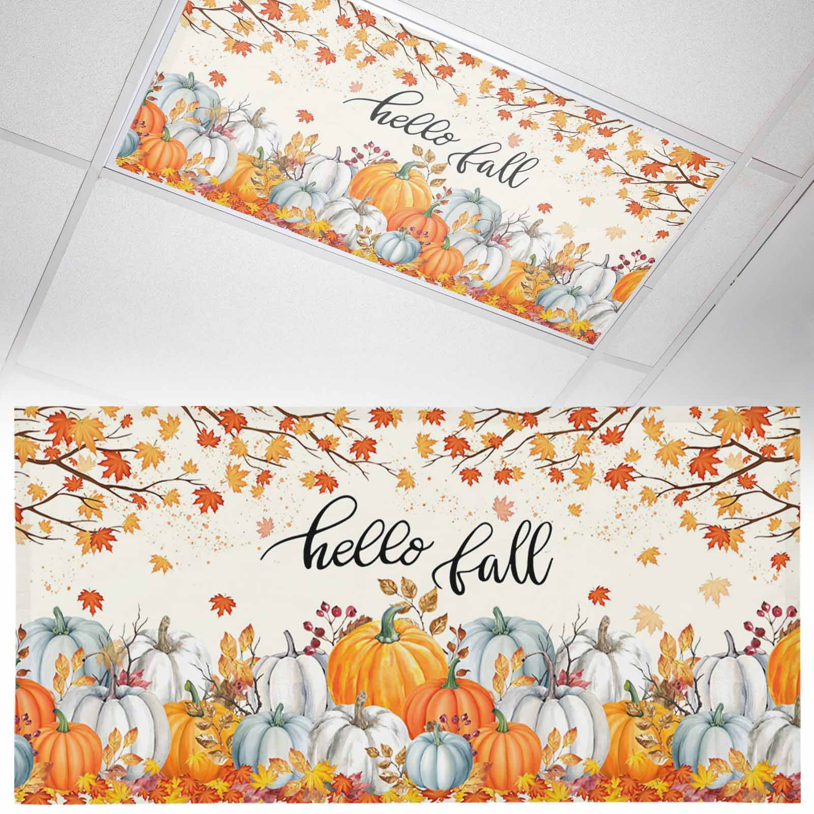 Fall Fluorescent Light Covers for Ceiling Lights Autumn Maple Leaf ...