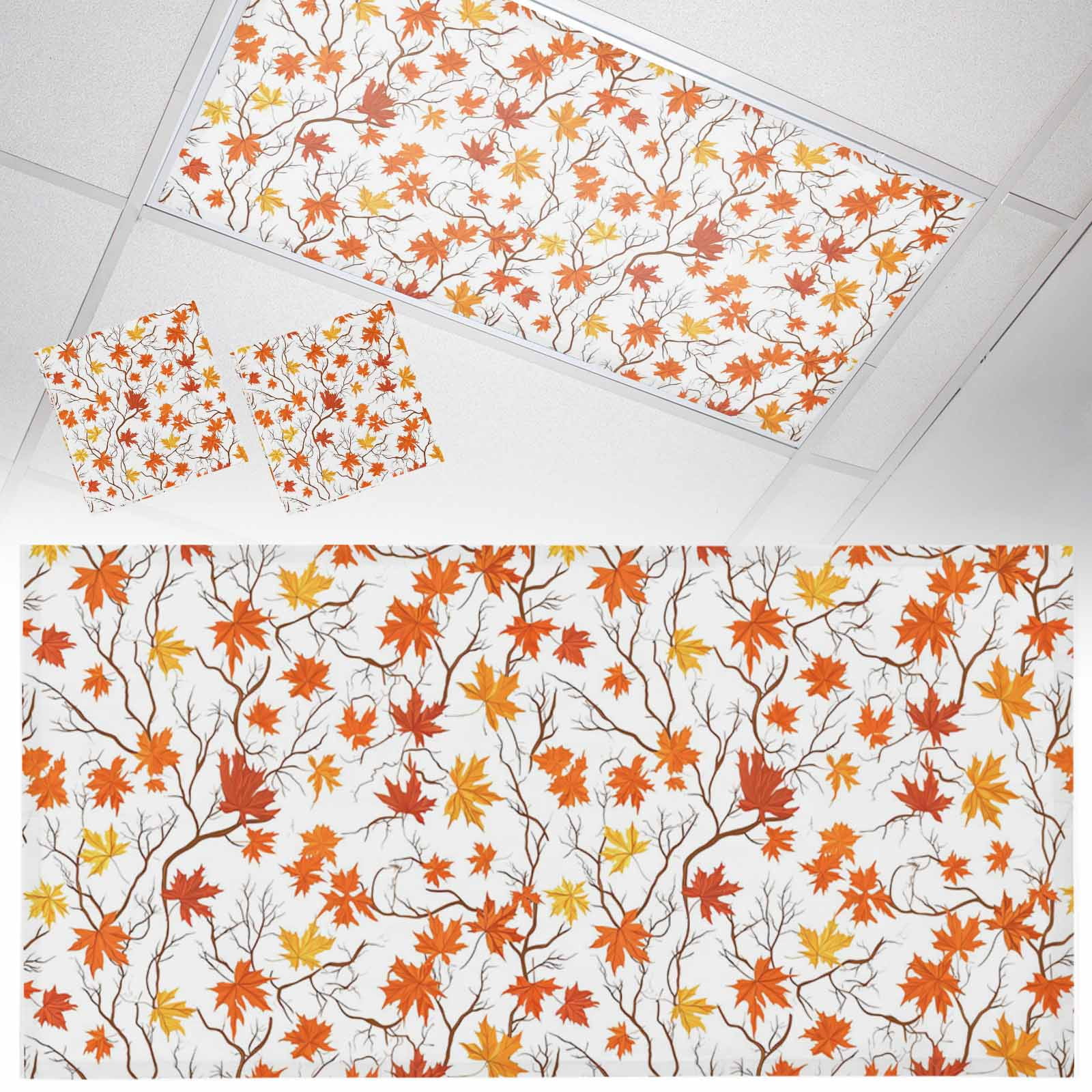 Fall Fluorescent Light Covers for Ceiling Lights Autumn Maple Leaf ...