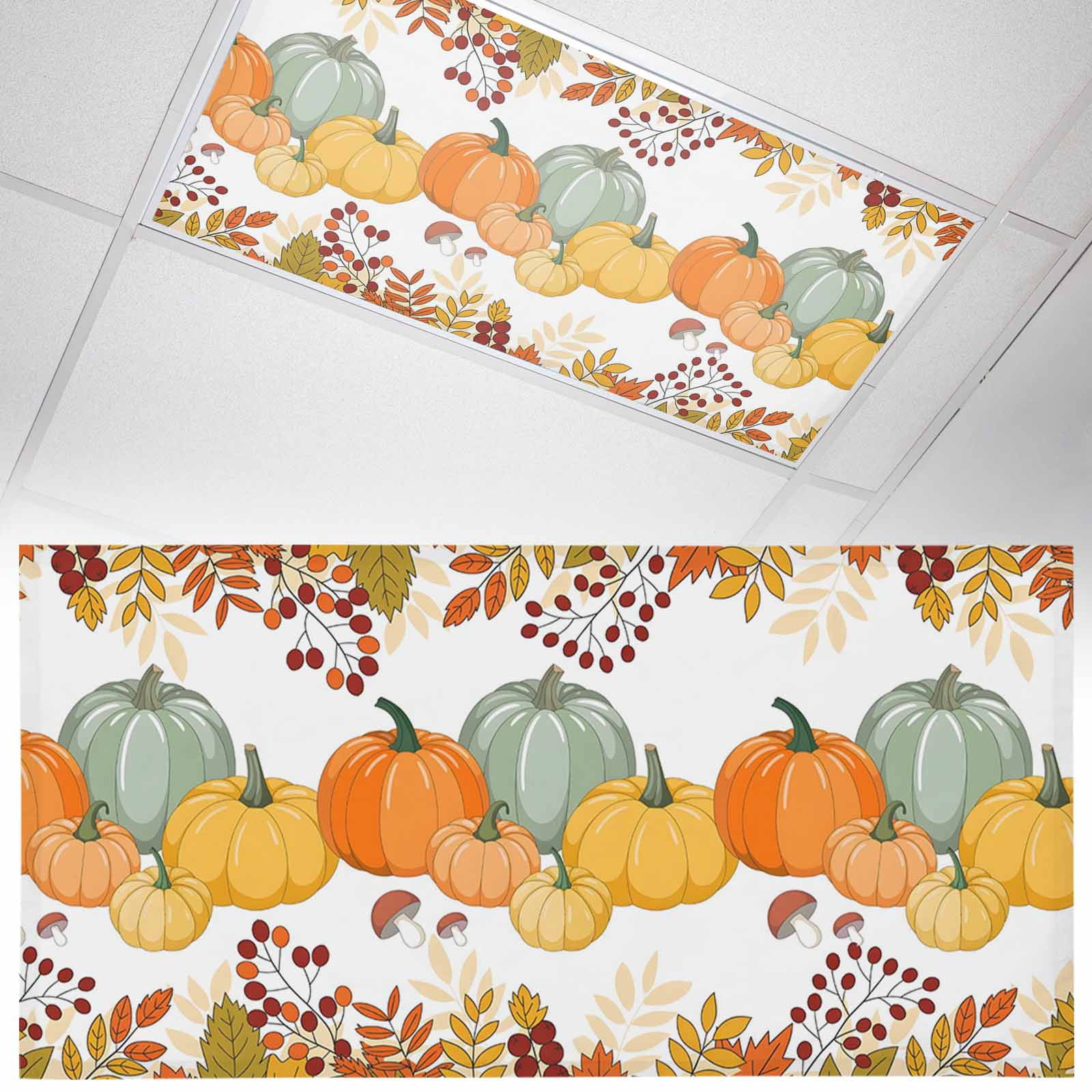 Fall Fluorescent Light Covers for Ceiling Lights Autumn Pumpkin Light ...