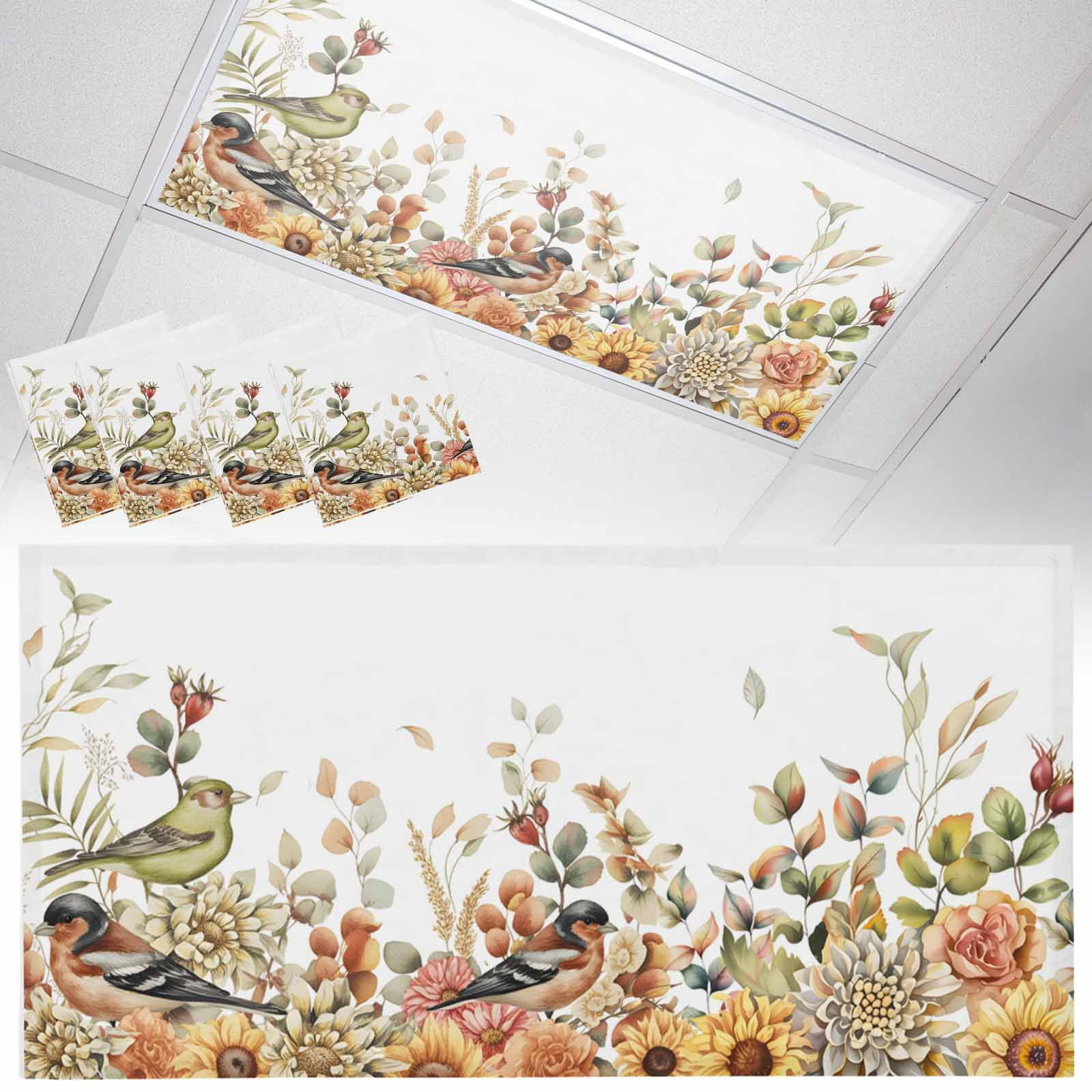 Fall Fluorescent Light Covers for Ceiling Lights Autumn Sunflower Light ...