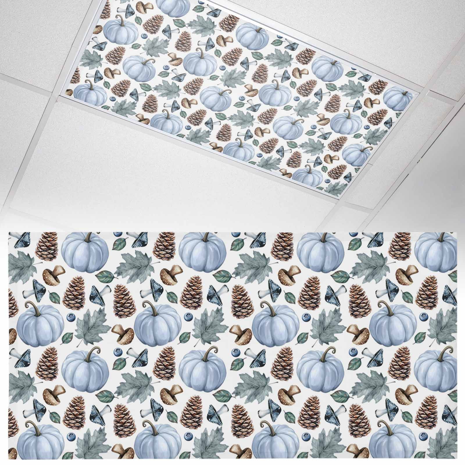 Fall Fluorescent Light Covers for Ceiling Lights Blue Pumpkin Light ...