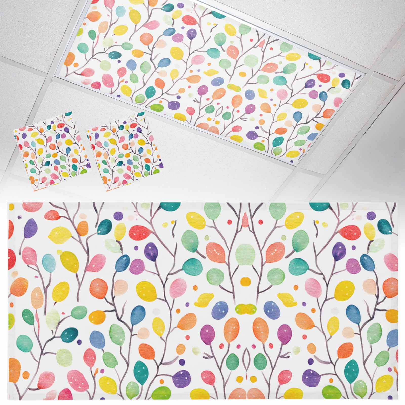Fall Fluorescent Light Covers for Ceiling Lights Colorful Leaves Light ...