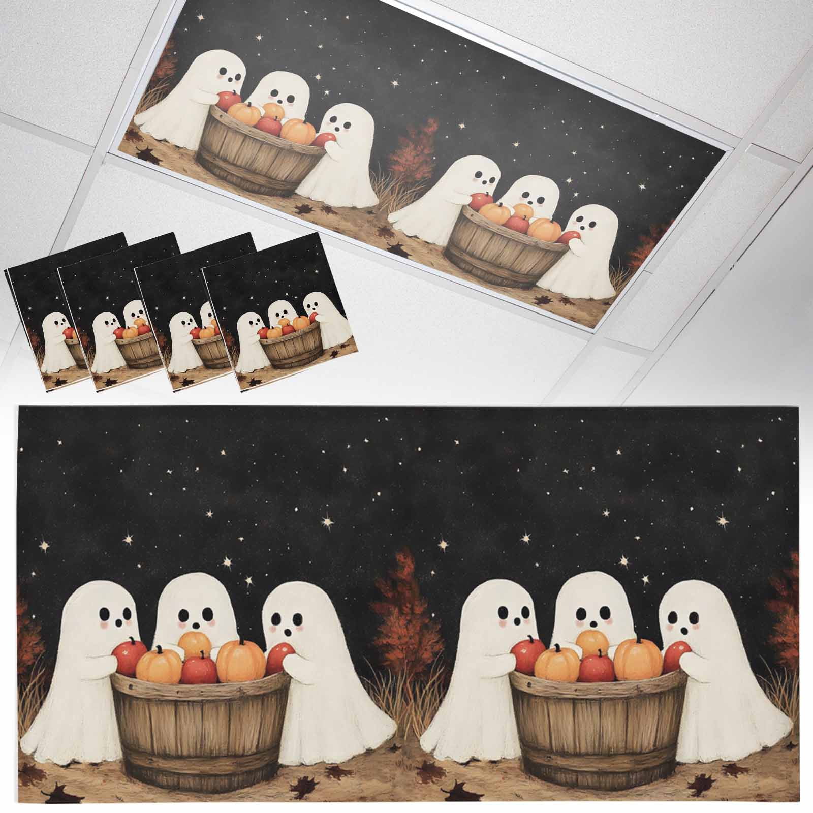 Fall Fluorescent Light Covers for Ceiling Lights Cute Spooky Light ...