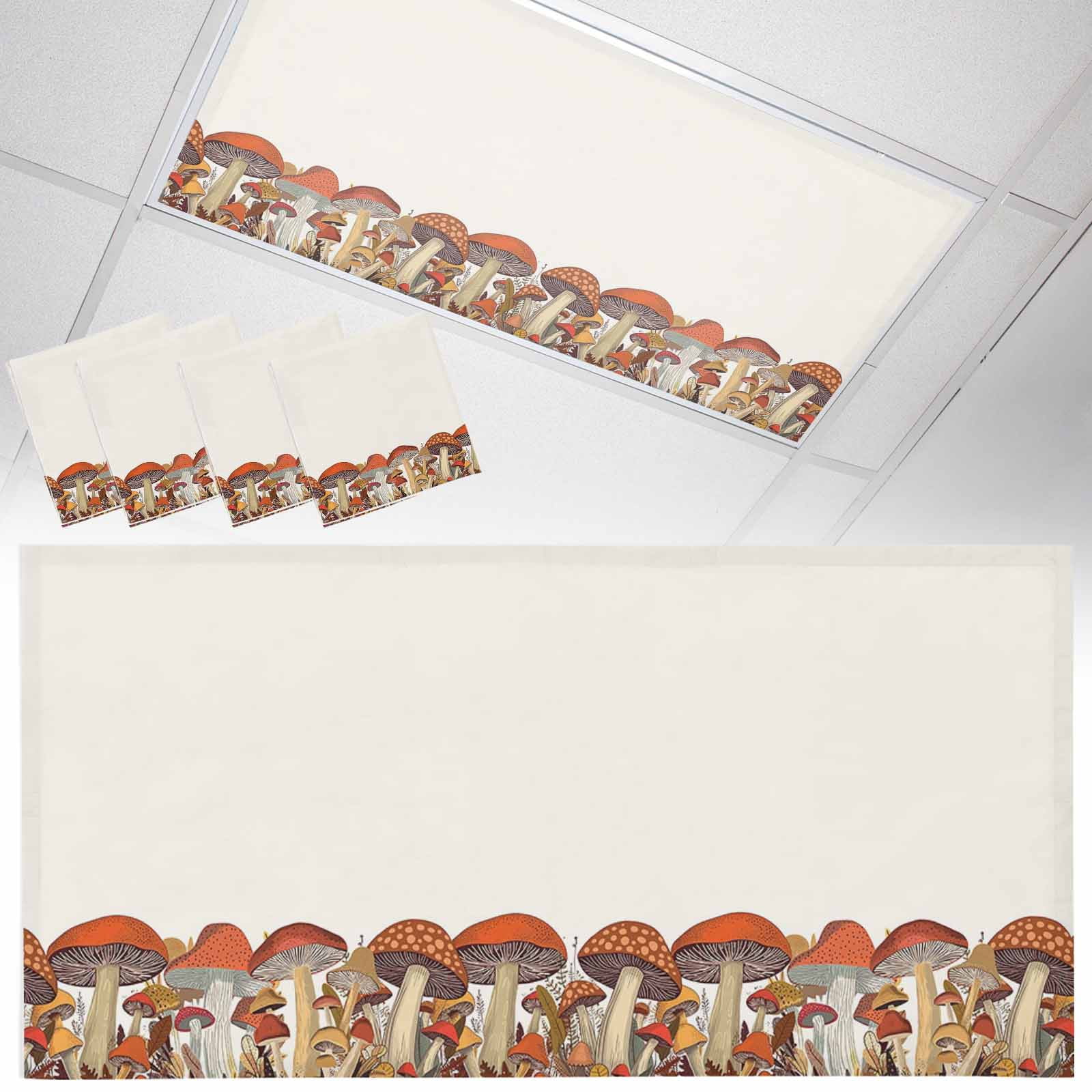 Fall Fluorescent Light Covers for Ceiling Lights Fall Mushrooms Light ...