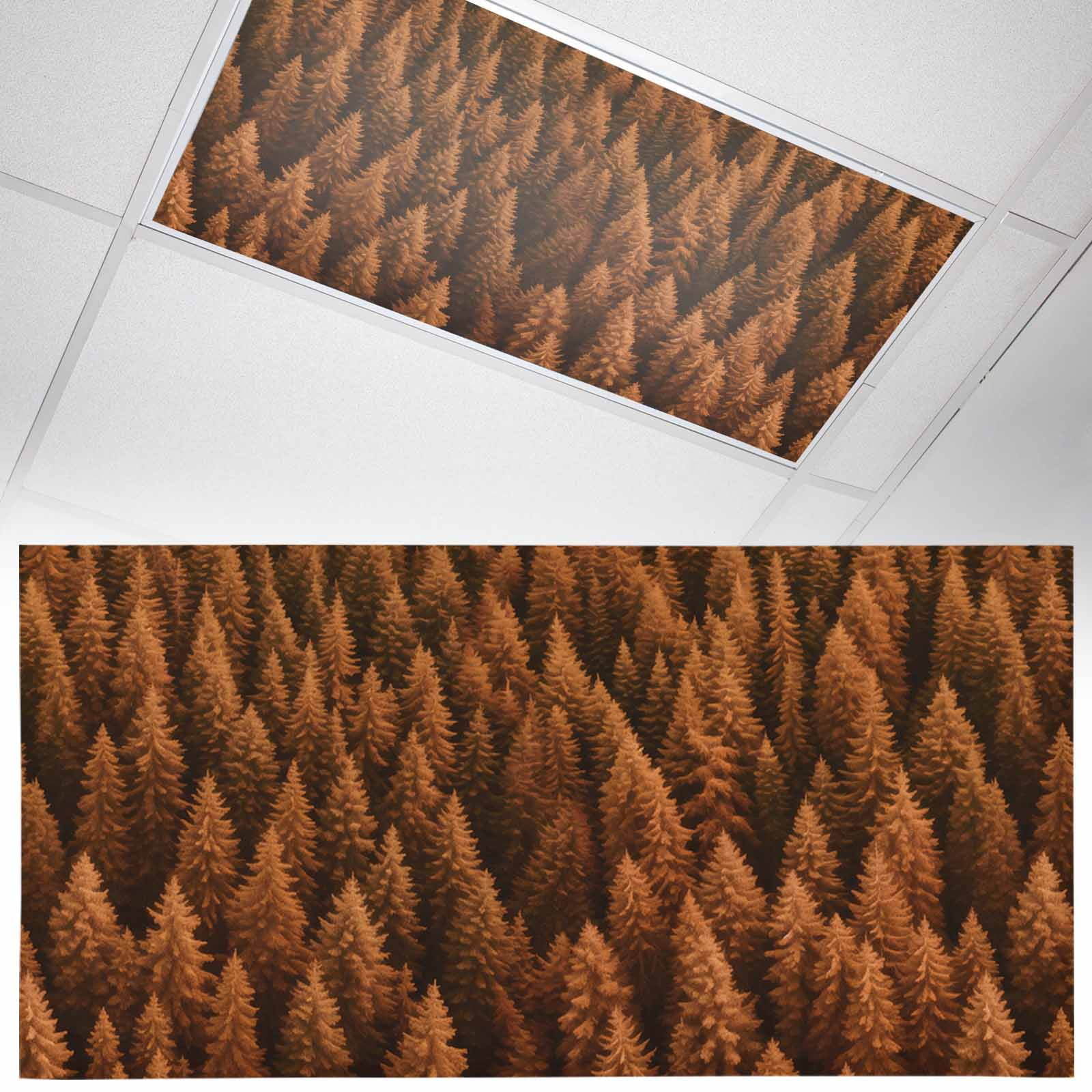Fall Fluorescent Light Covers for Ceiling Lights Forest Branch Leaves ...