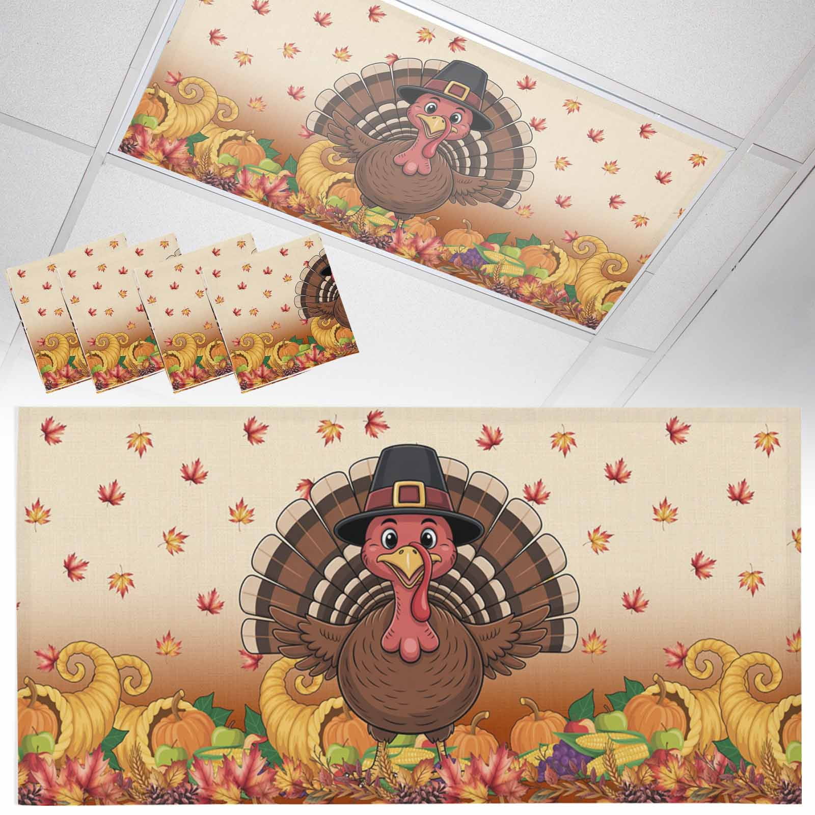Fall Fluorescent Light Covers for Ceiling Lights Funny Turkey Light ...