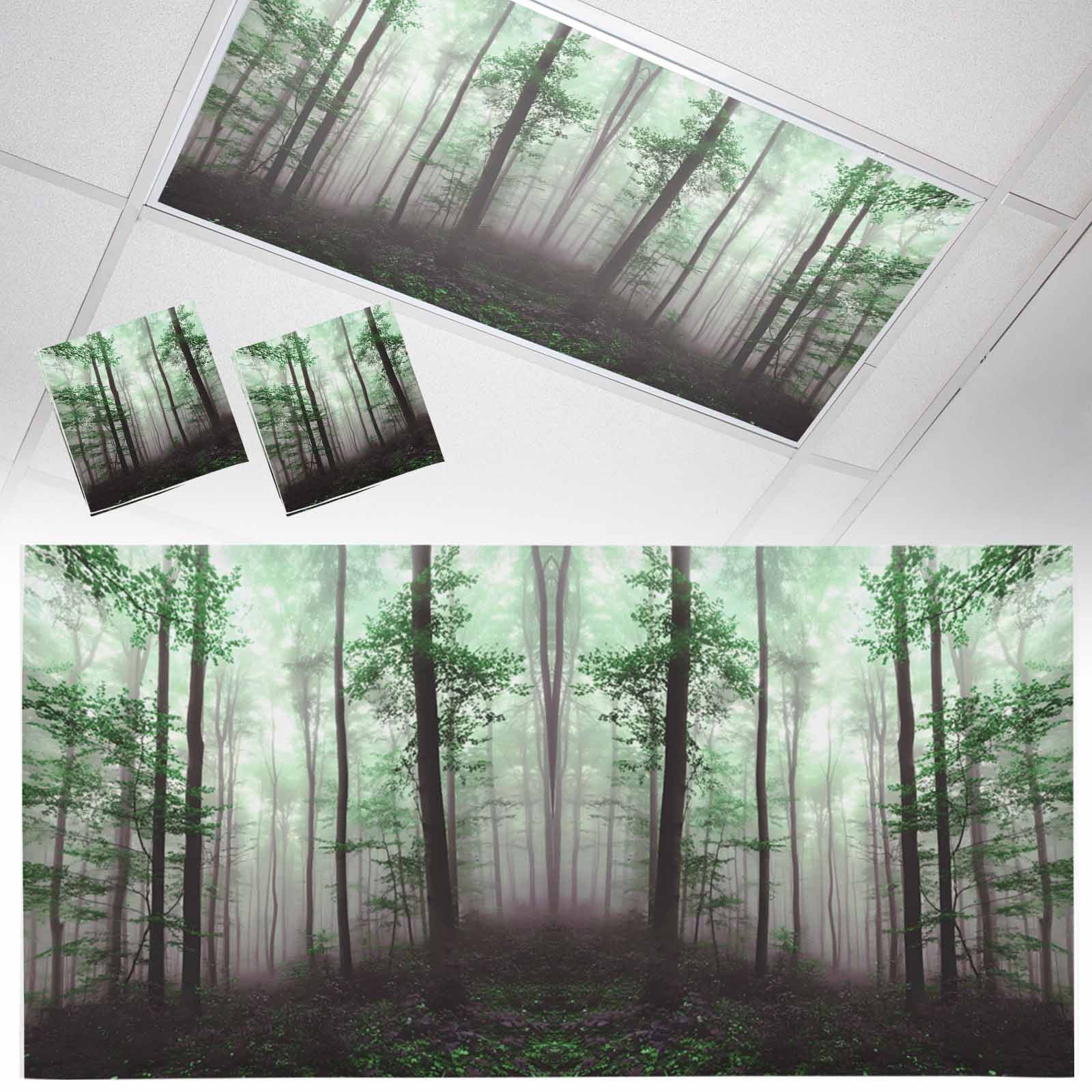 Fall Fluorescent Light Covers for Ceiling Lights Green Forest Light ...