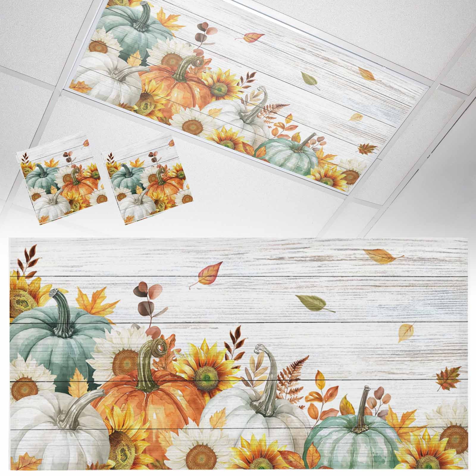 Fall Fluorescent Light Covers for Ceiling Lights Harvest Pumpkin Light ...