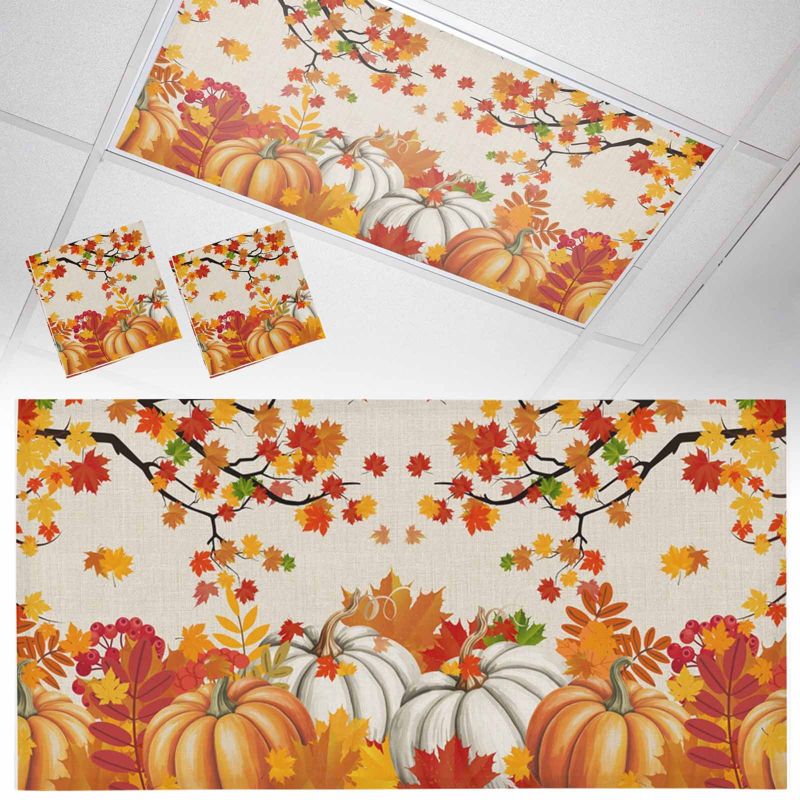 Fall Fluorescent Light Covers for Ceiling Lights Harvest Pumpkin Light ...