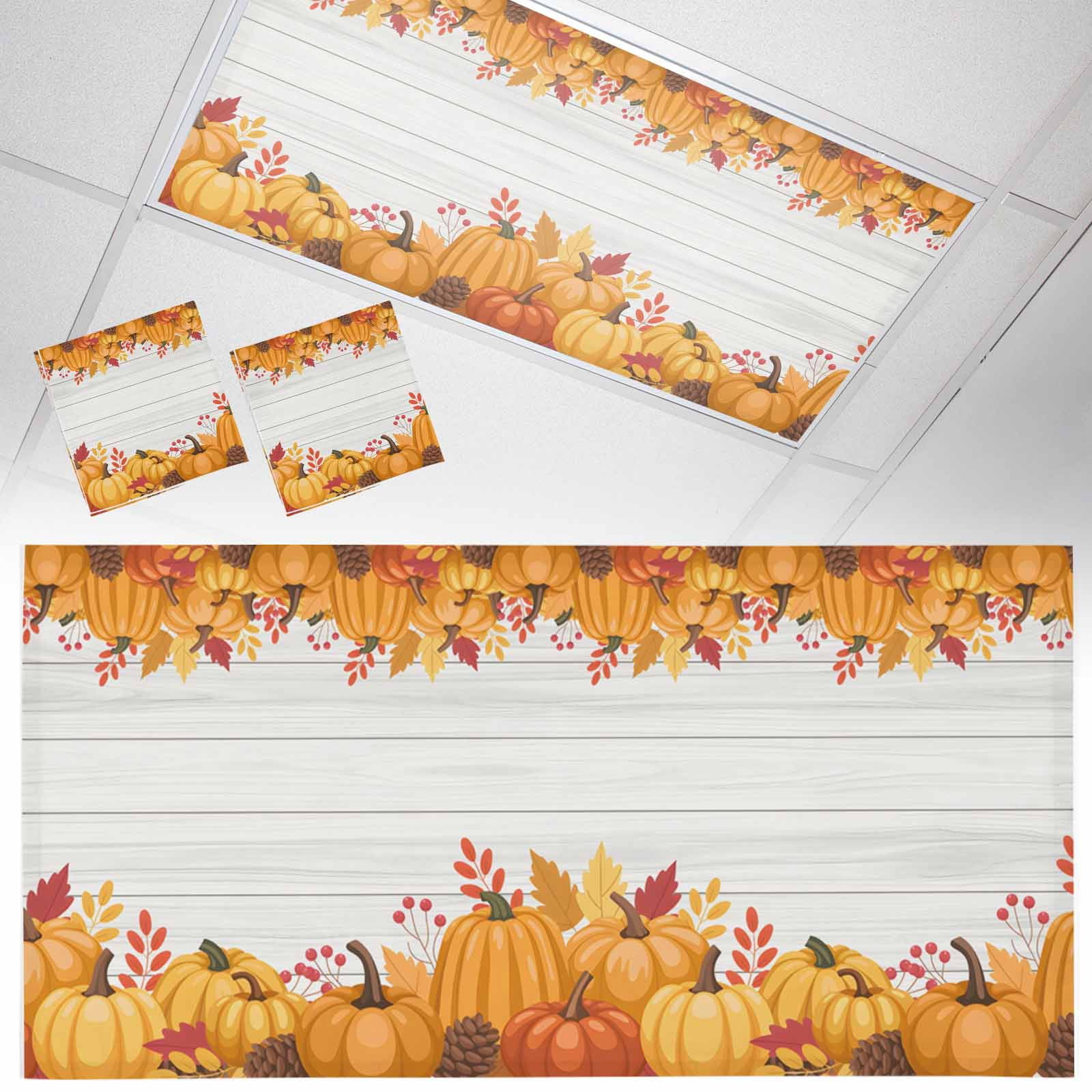 Fall Fluorescent Light Covers for Ceiling Lights Harvest Pumpkin ...