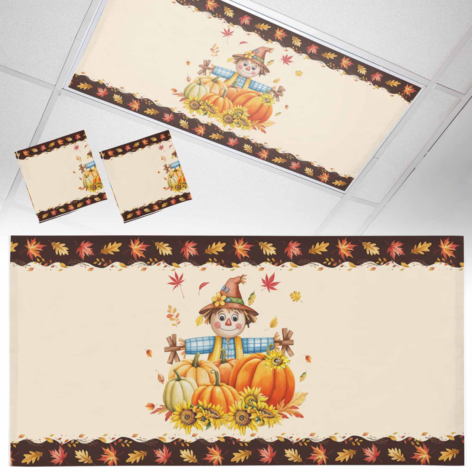 Fall Fluorescent Light Covers for Ceiling Lights Harvest Pumpkin ...