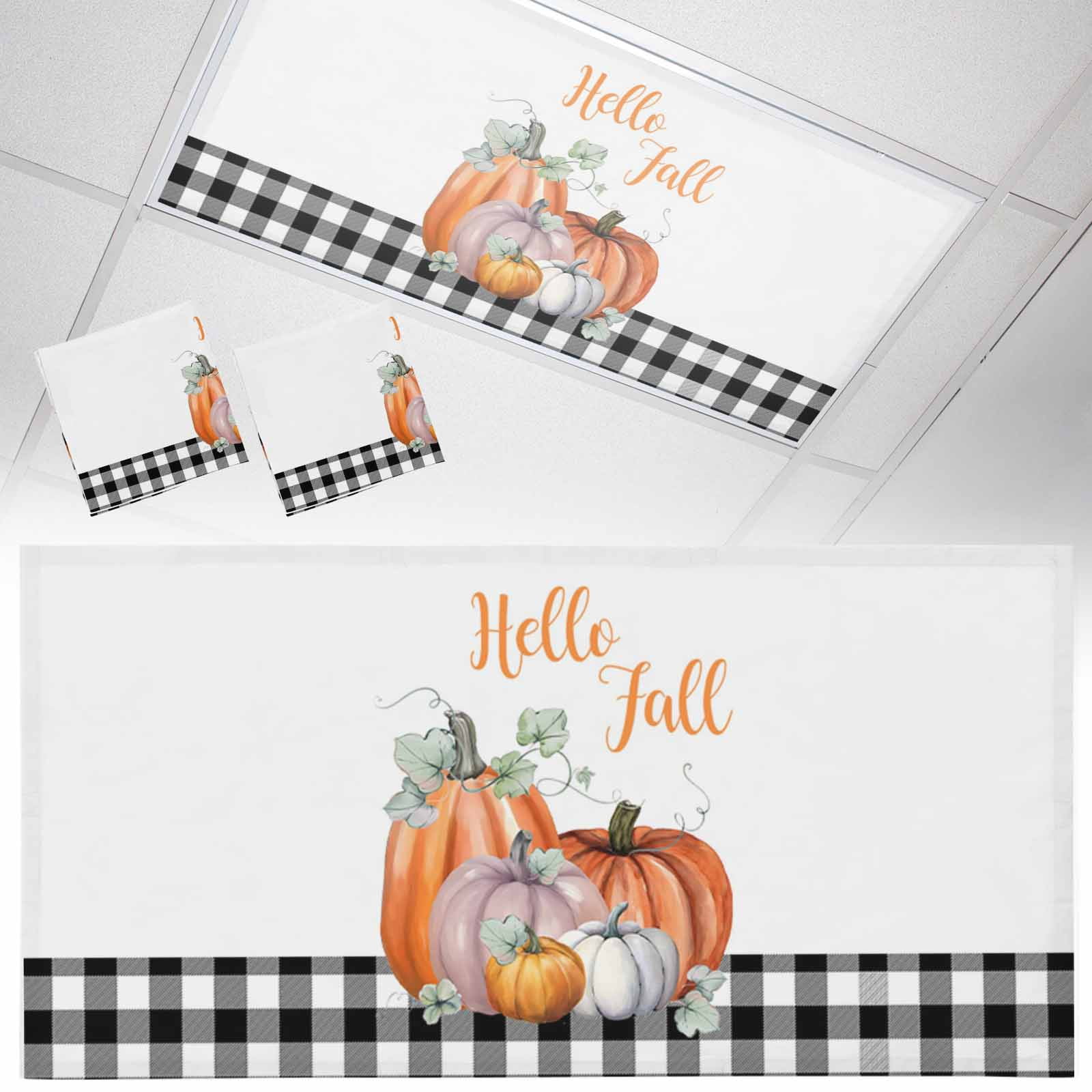Fall Fluorescent Light Covers for Ceiling Lights Hello Fall Pumpkin ...