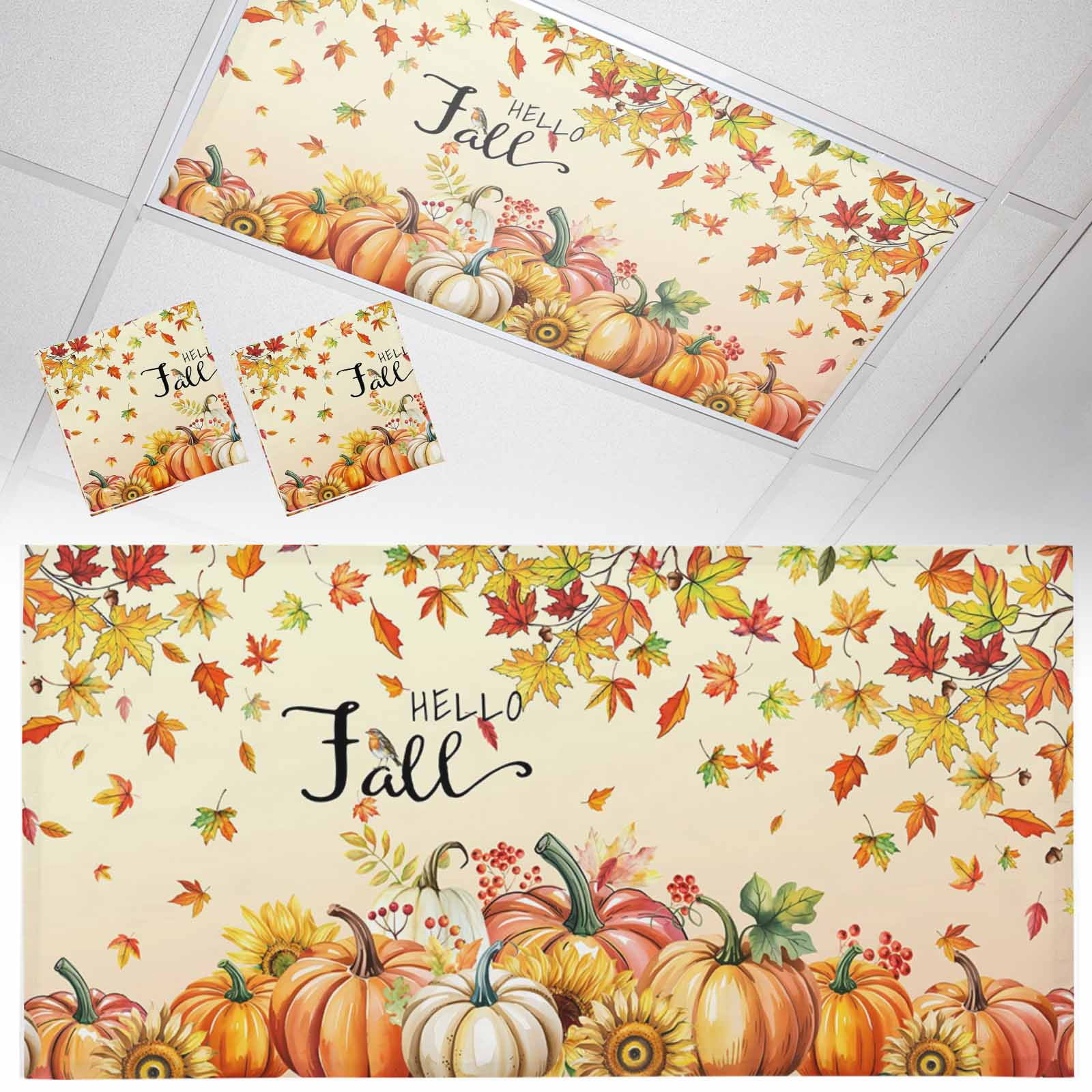 Fall Fluorescent Light Covers for Ceiling Lights Hello Fall Pumpkin ...
