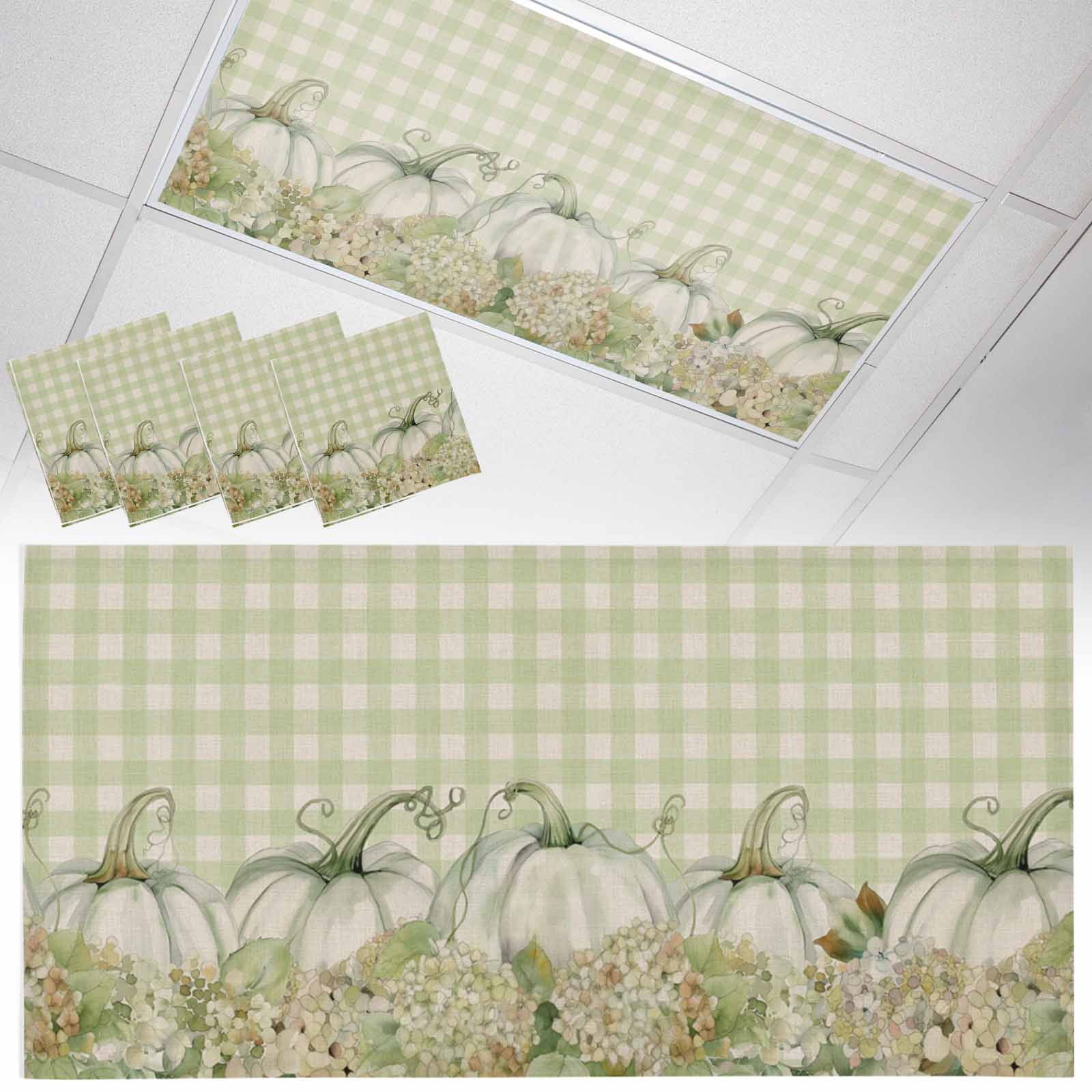 Fall Fluorescent Light Covers for Ceiling Lights Hydrangea Pumpkin ...
