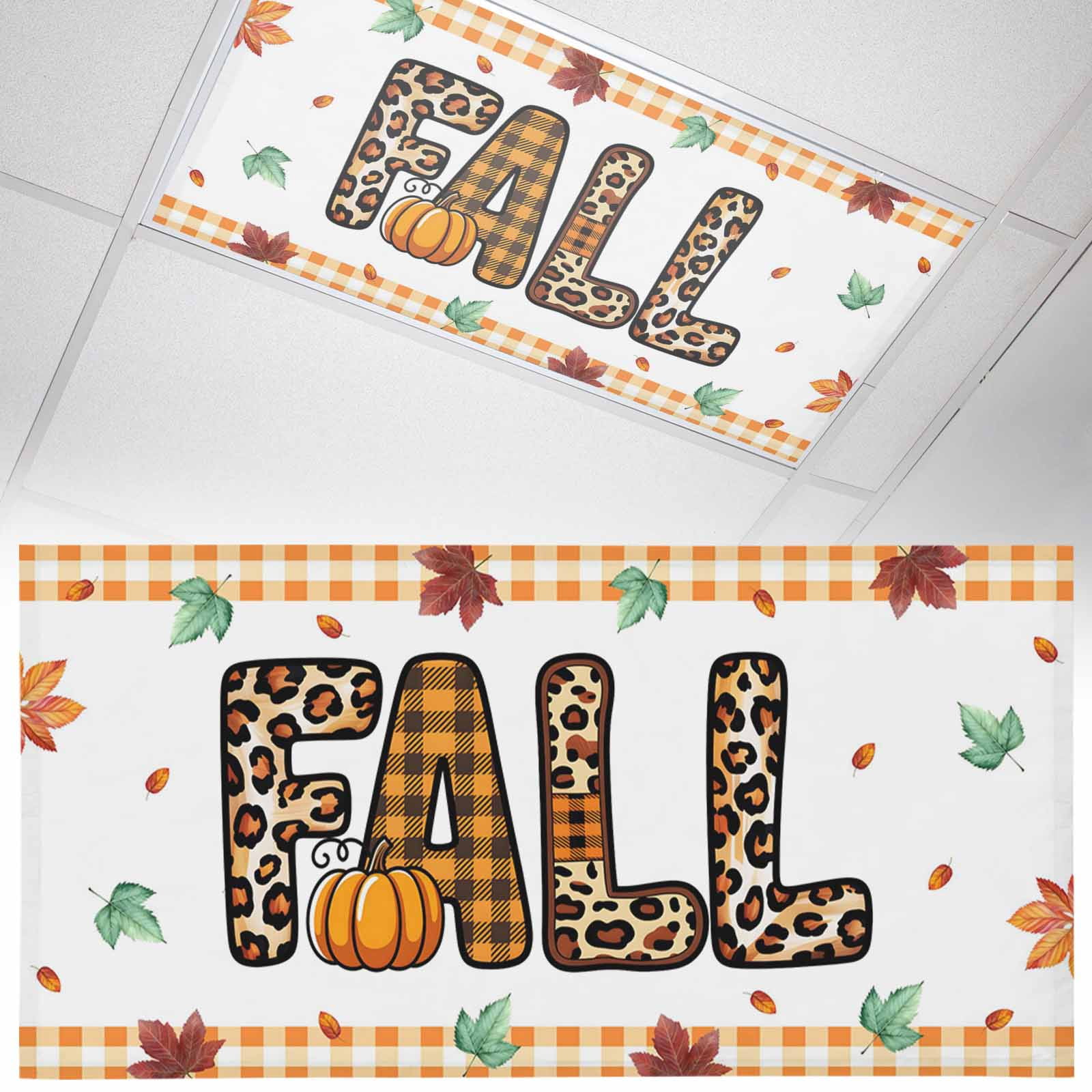 Fall Fluorescent Light Covers for Ceiling Lights Leopard Print Light ...