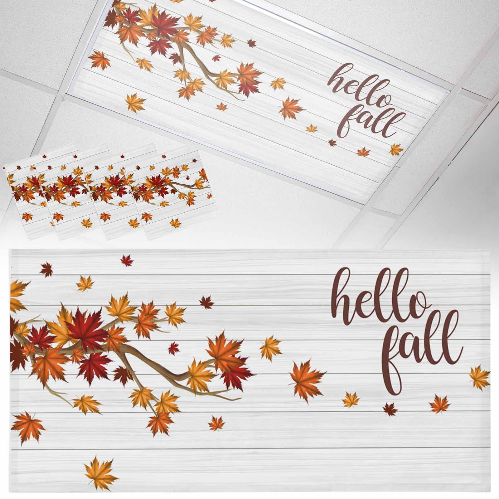 Fall Fluorescent Light Covers for Ceiling Lights Maple Leaf Branch ...