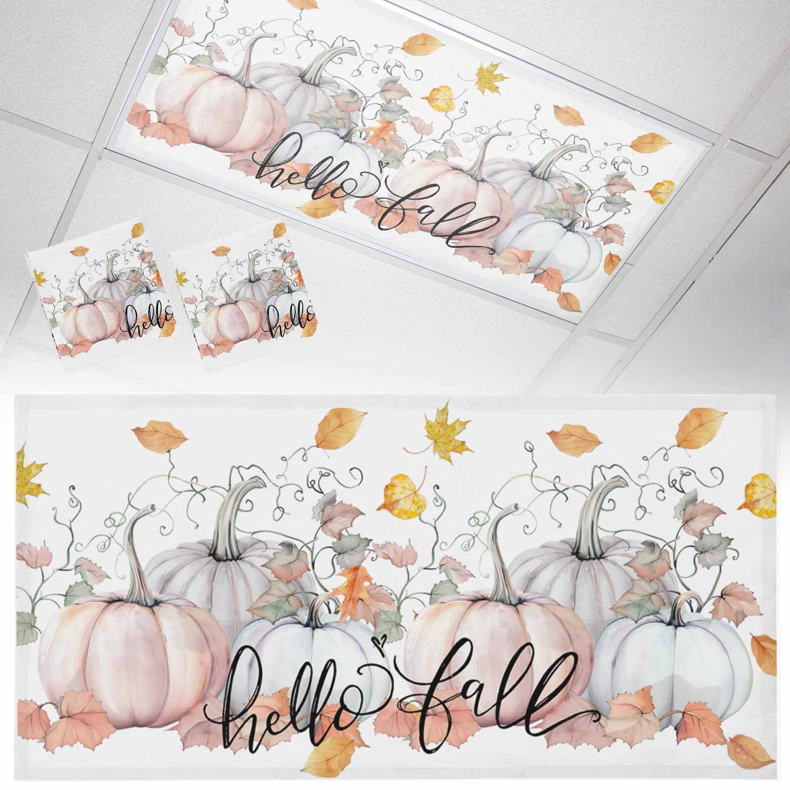 Fall Fluorescent Light Covers for Ceiling Lights Maple Leaf Hello Fall ...