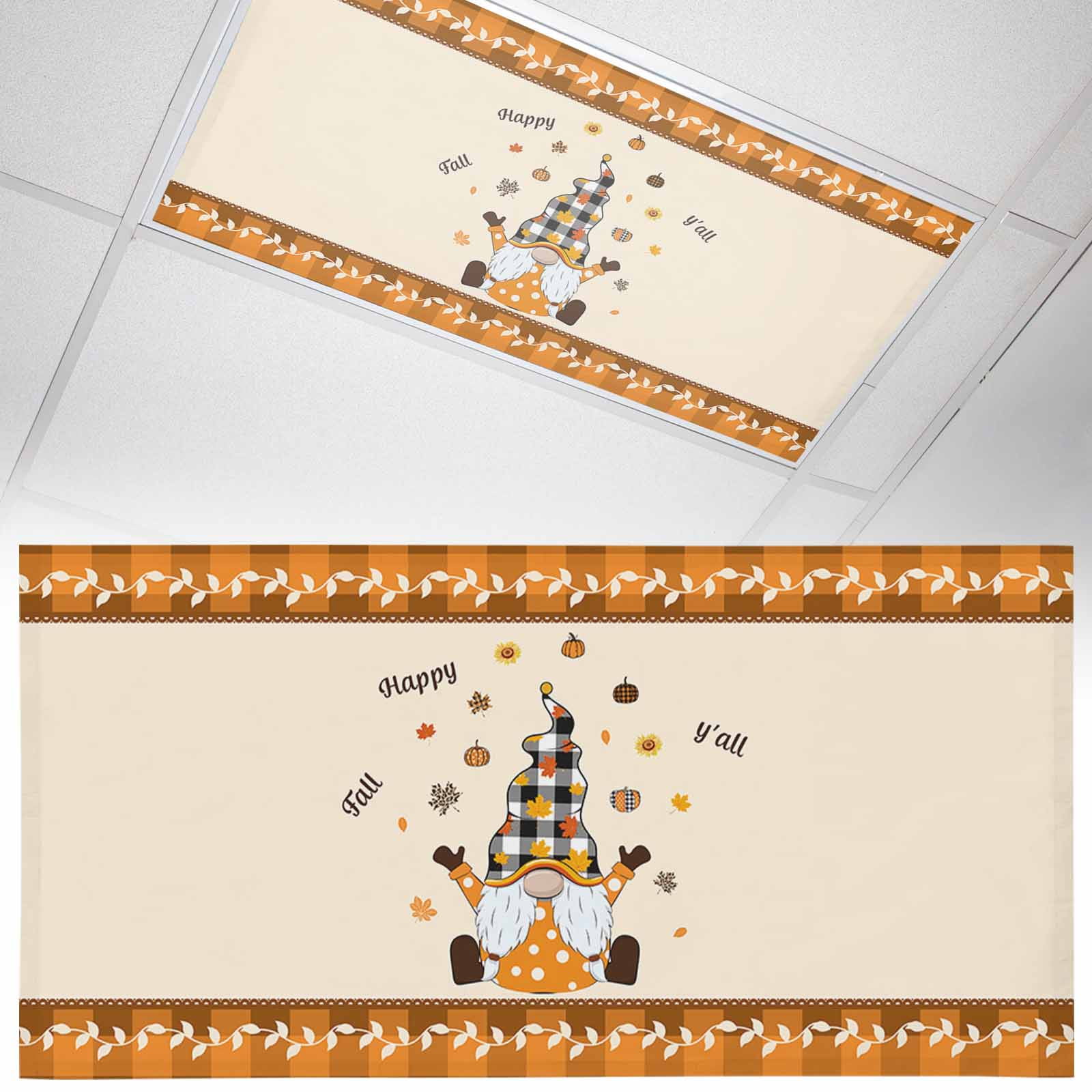 Fall Fluorescent Light Covers for Ceiling Lights Maple Leaf Pumpkin ...