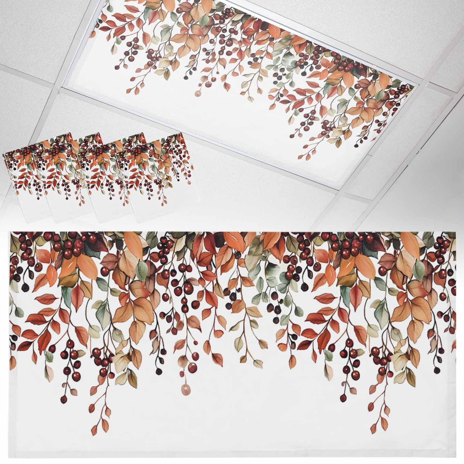Fall Fluorescent Light Covers for Ceiling Lights Maple Leaves Light ...