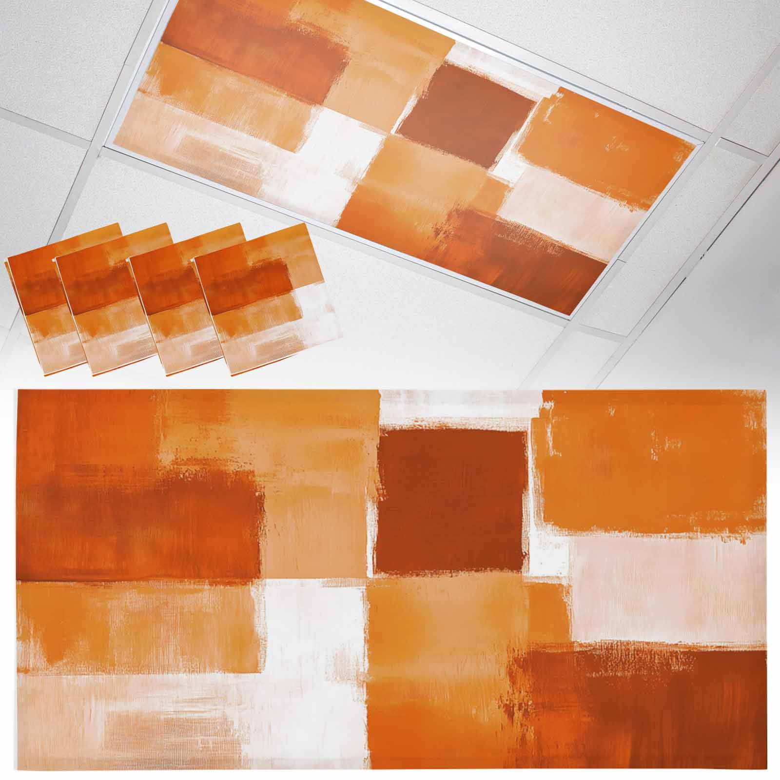 Fall Fluorescent Light Covers for Ceiling Lights Orange Oil Painting ...