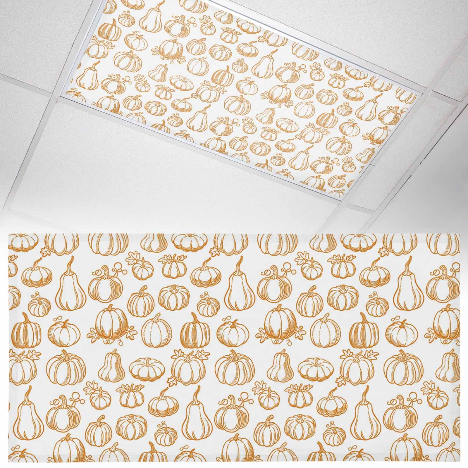 Fall Fluorescent Light Covers for Ceiling Lights Orange Pumpkin Light ...