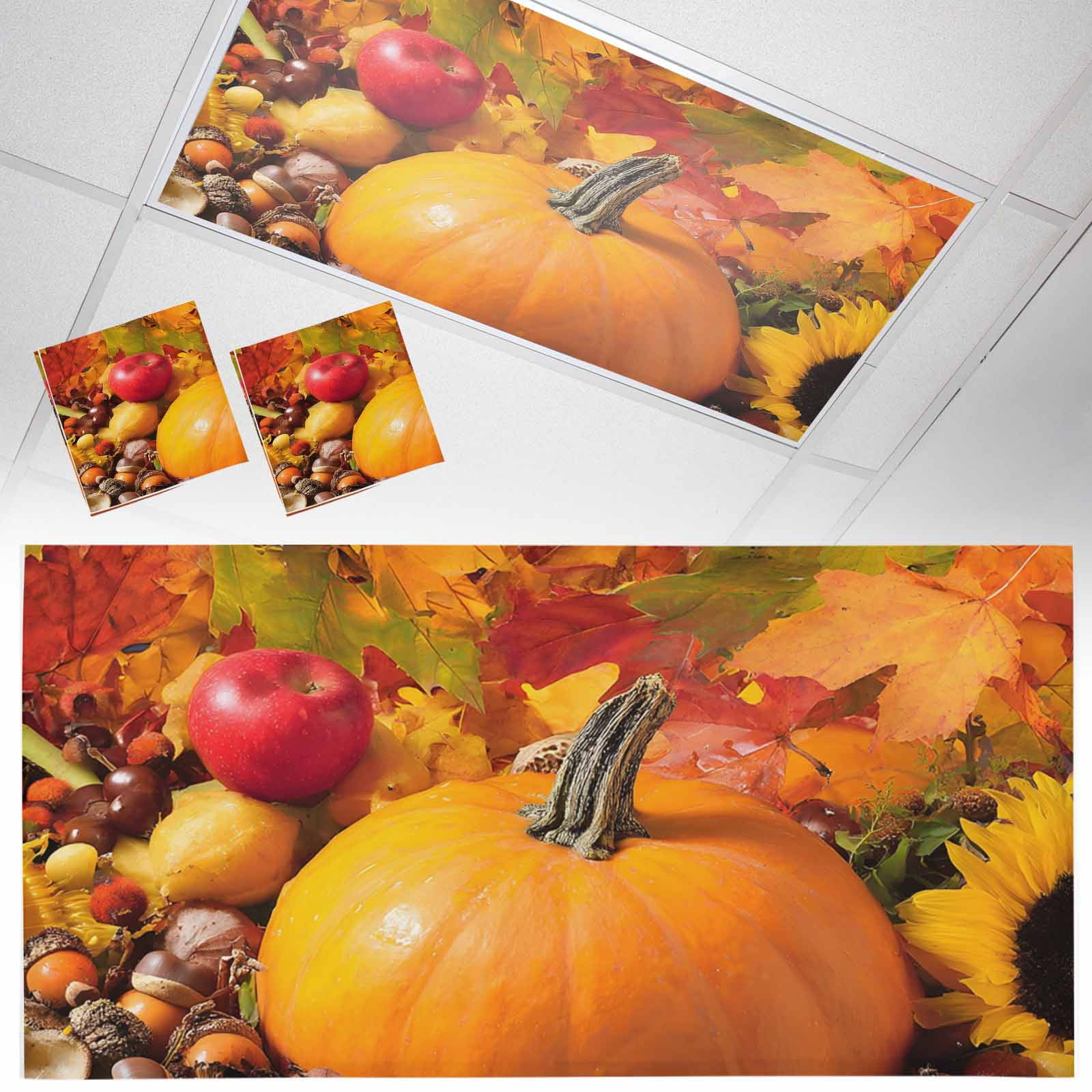 Fall Fluorescent Light Covers for Ceiling Lights Orange Pumpkin Light ...