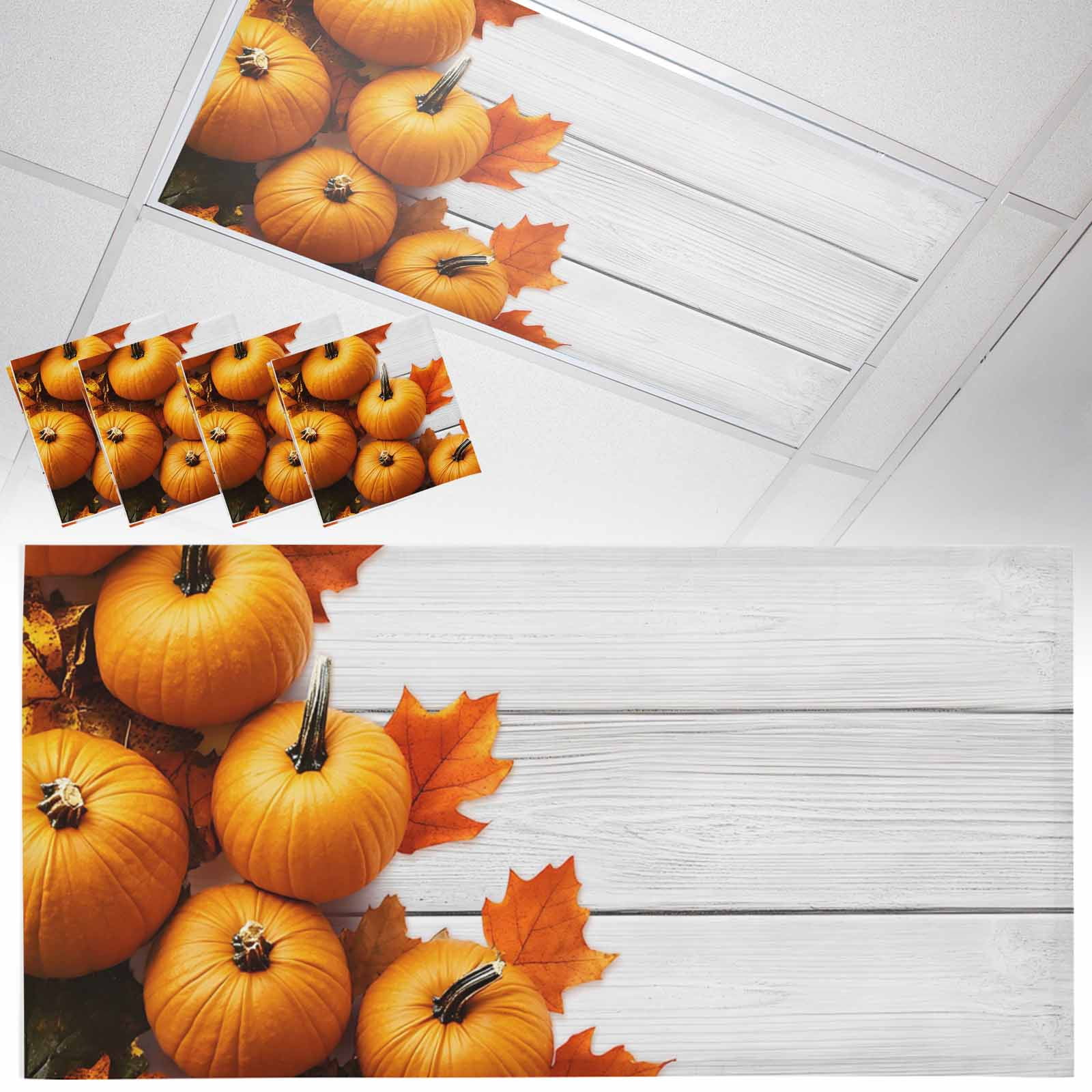 Fall Fluorescent Light Covers for Ceiling Lights Orange Pumpkin Light ...