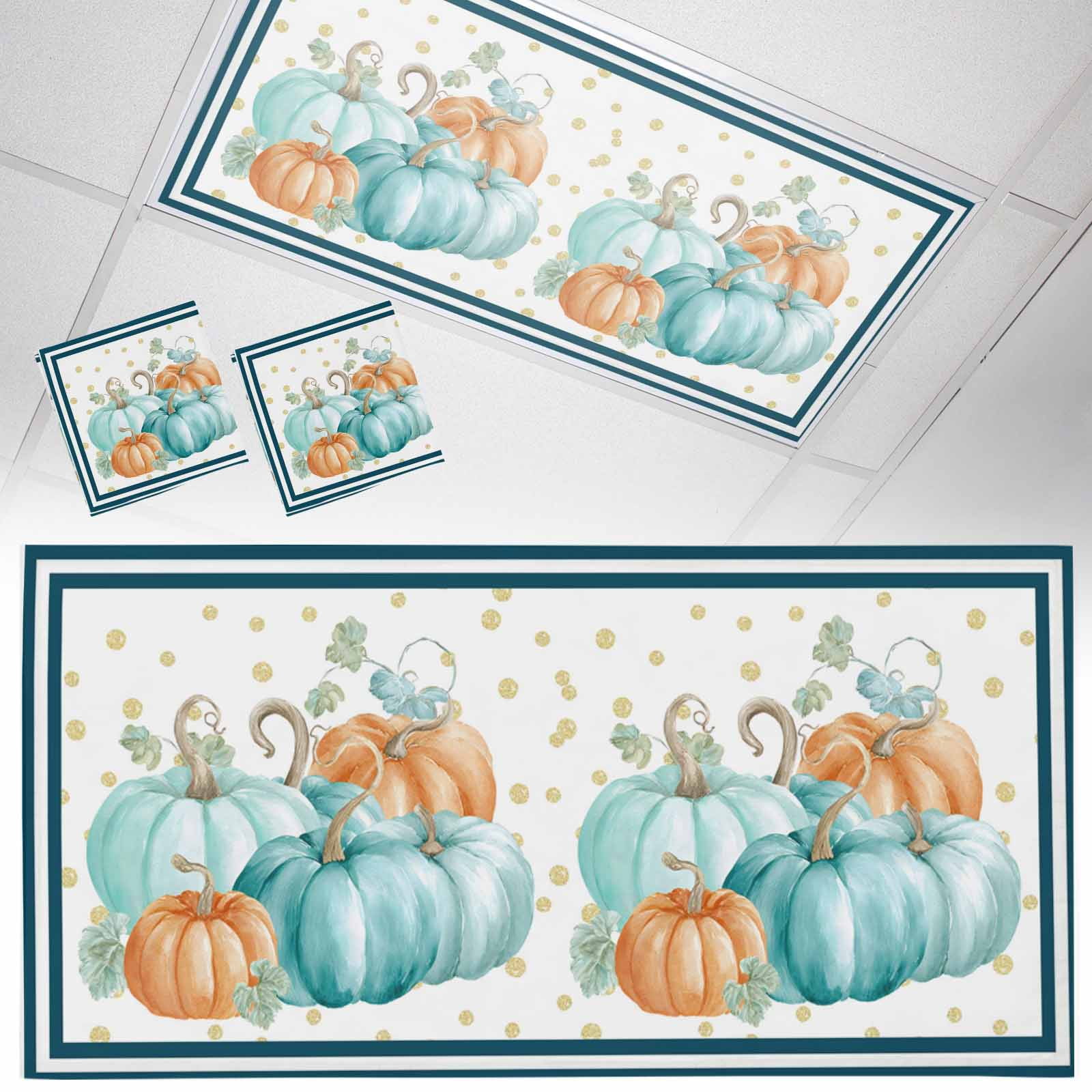 Fall Fluorescent Light Covers for Ceiling Lights Orange Teal Blue ...