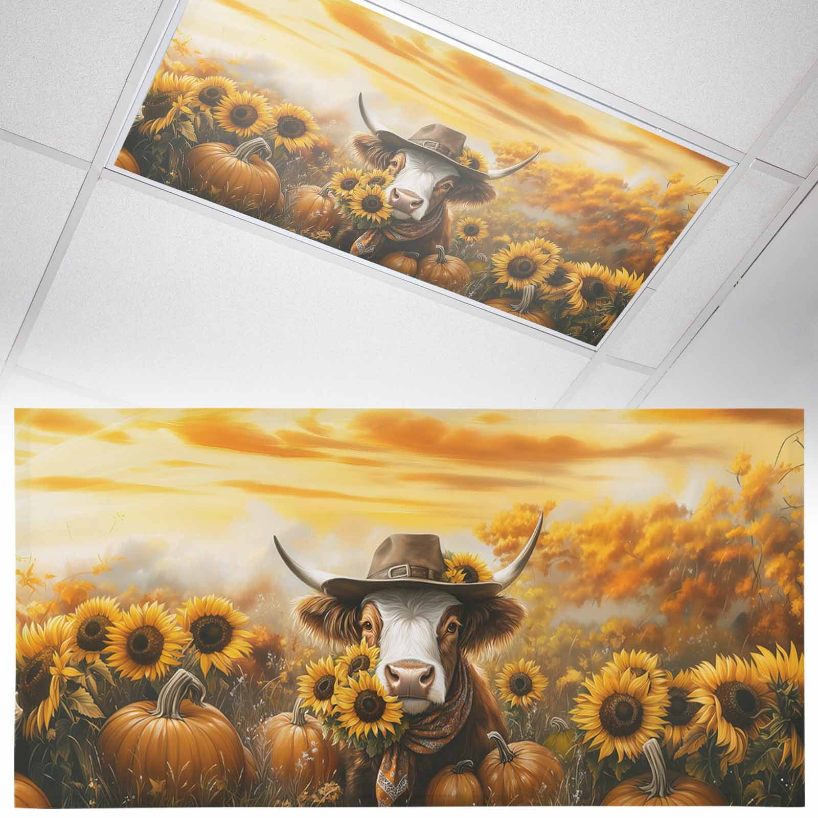 Fall Fluorescent Light Covers for Ceiling Lights Pumkpin Yellow ...