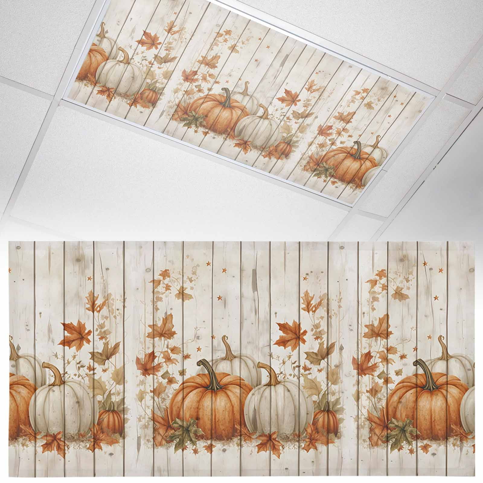 Fall Fluorescent Light Covers for Ceiling Lights Pumpkin Light Filters ...