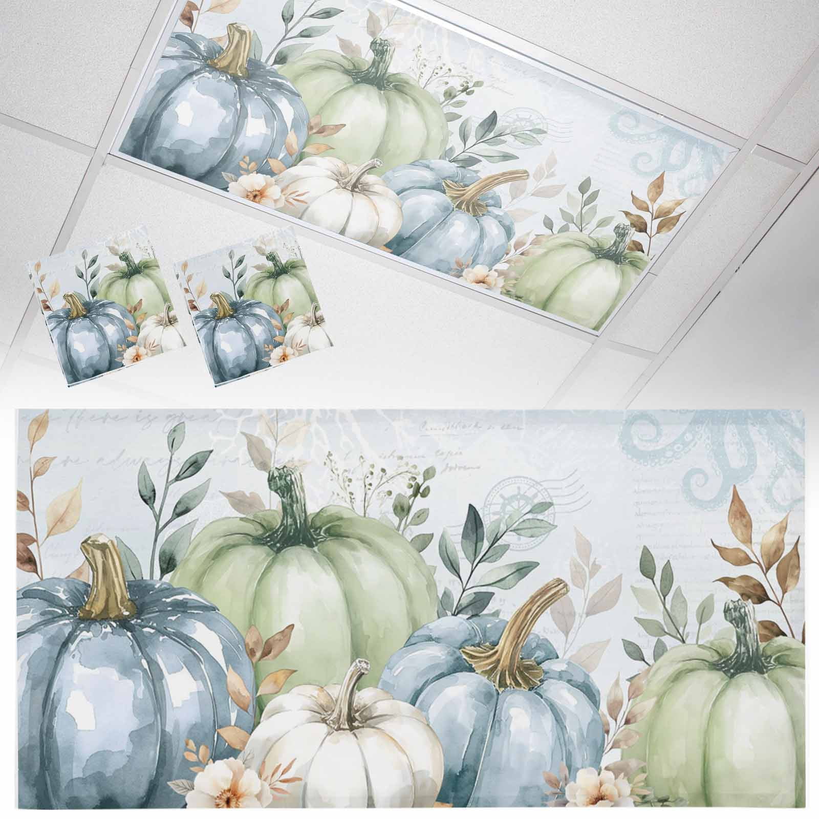 Fall Fluorescent Light Covers for Ceiling Lights Sage Green Blue ...