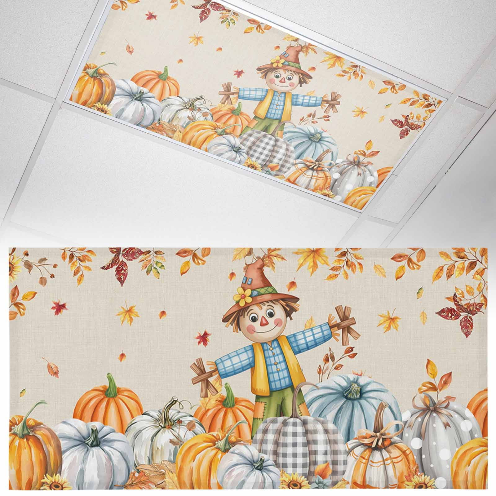 Fall Fluorescent Light Covers for Ceiling Lights Scarecrows Harvest ...