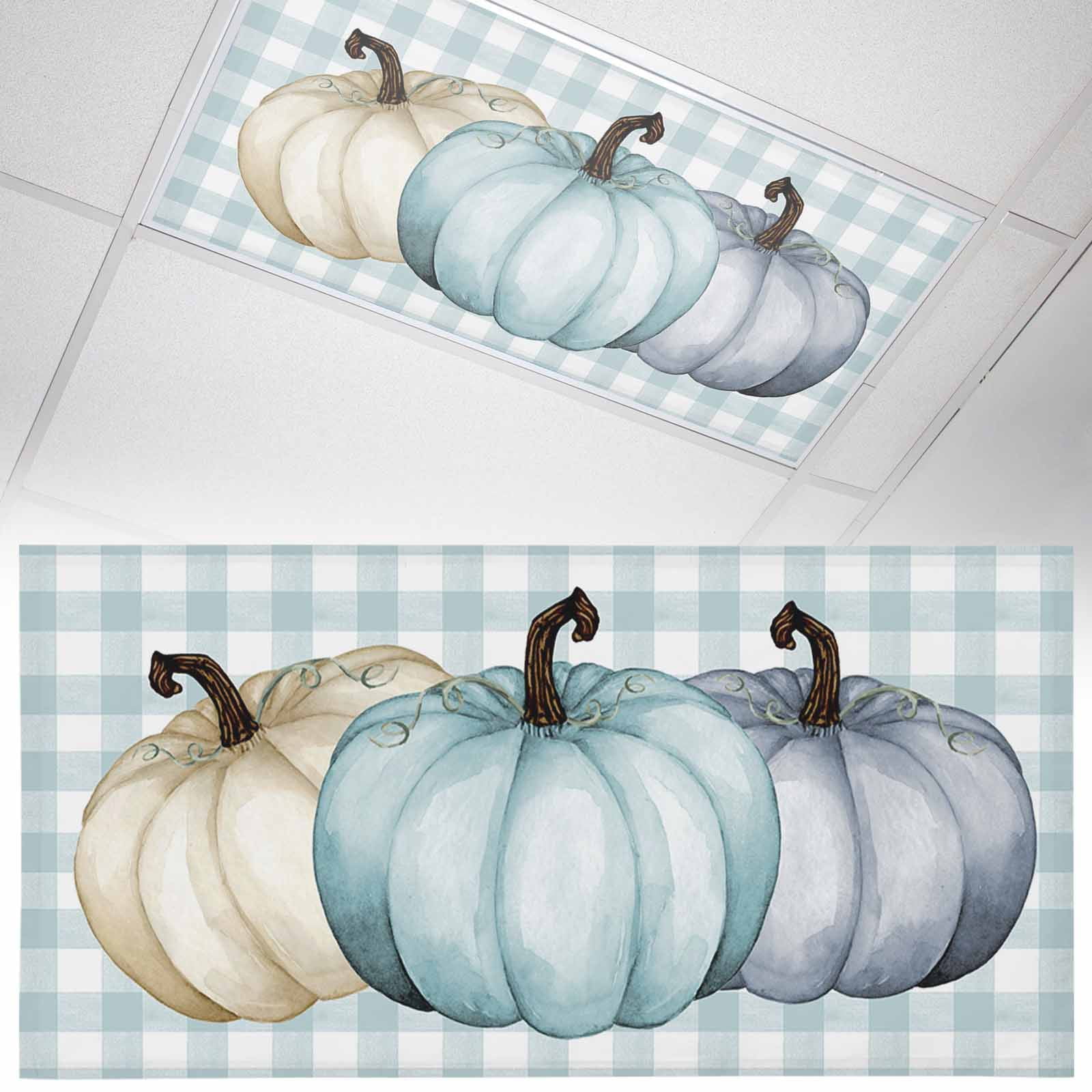 Fall Fluorescent Light Covers for Ceiling Lights Teal Blue White ...