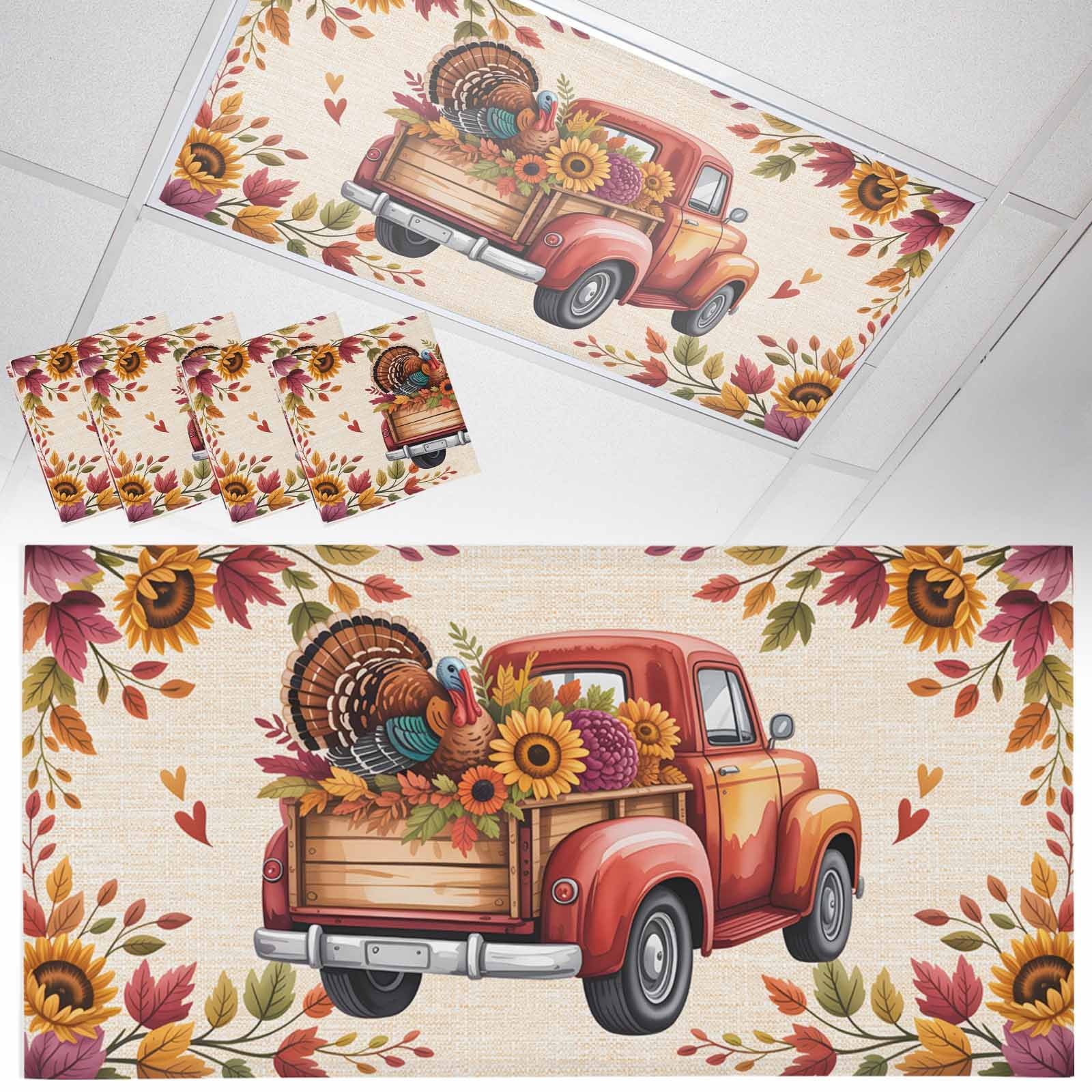Fall Fluorescent Light Covers for Ceiling Lights Turkey Truck Light ...